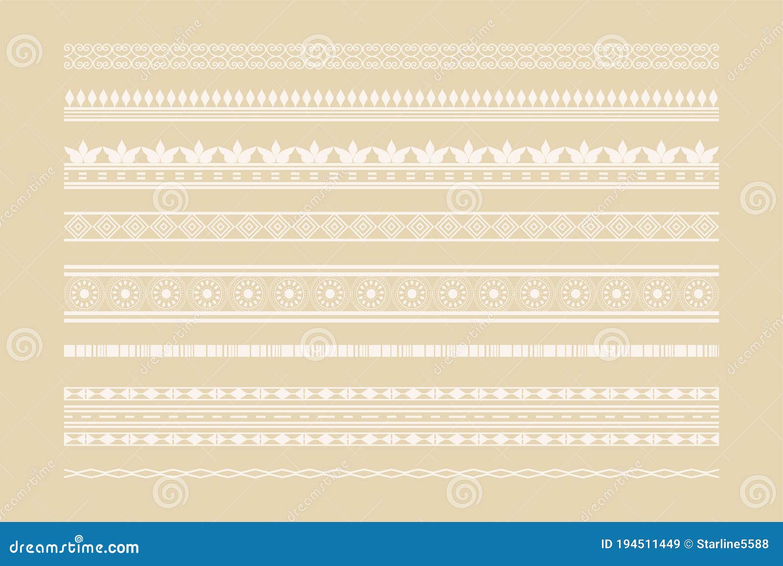 Classic Ethnic Borders and Page Decoration Set Stock Vector ...