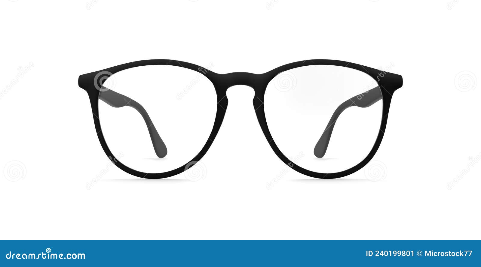 Classic Eyeglasses Front View Isolated on White Background Stock ...