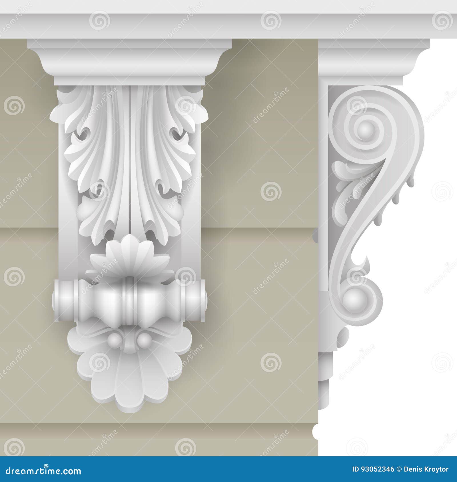 Old Architectural Bracket Cartoon Vector | CartoonDealer.com #57704989
