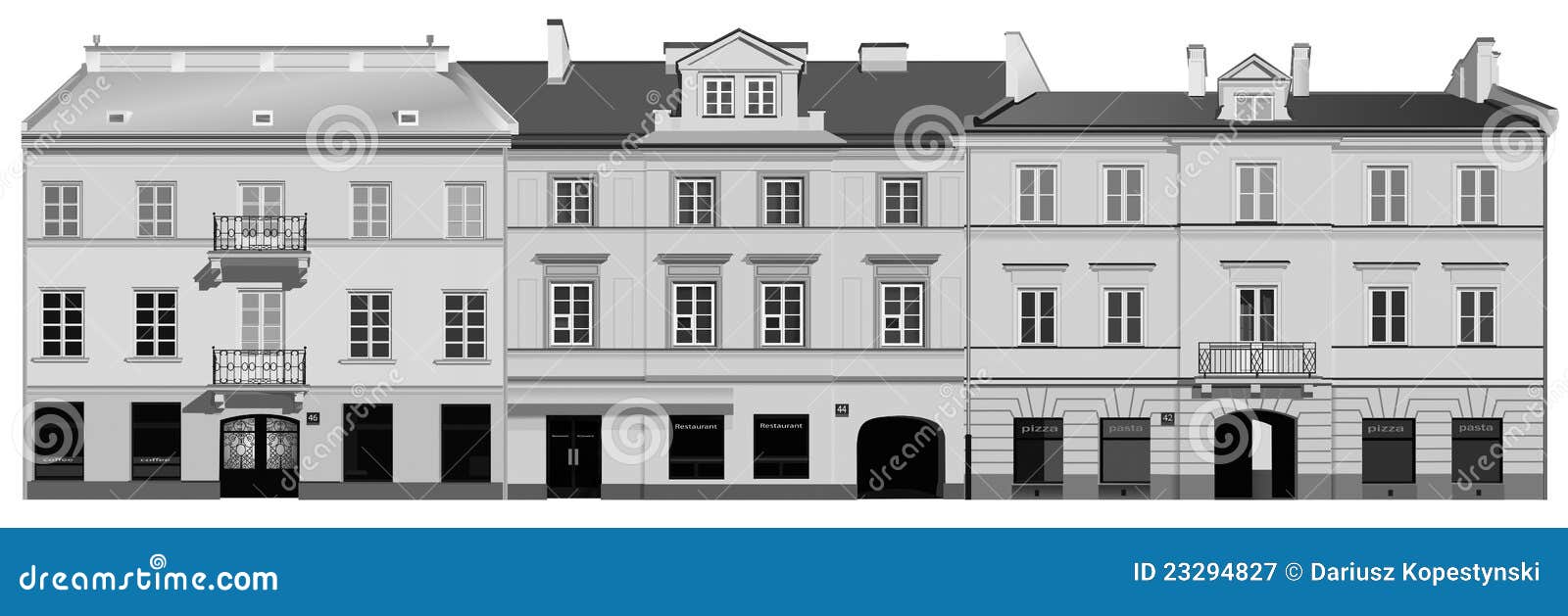 Classic facades stock illustration. Illustration of facade - 23294827