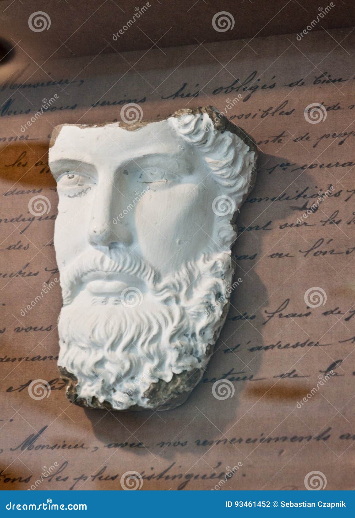 Classic face sculpture stock photo. Image of retro, brown - 93461452