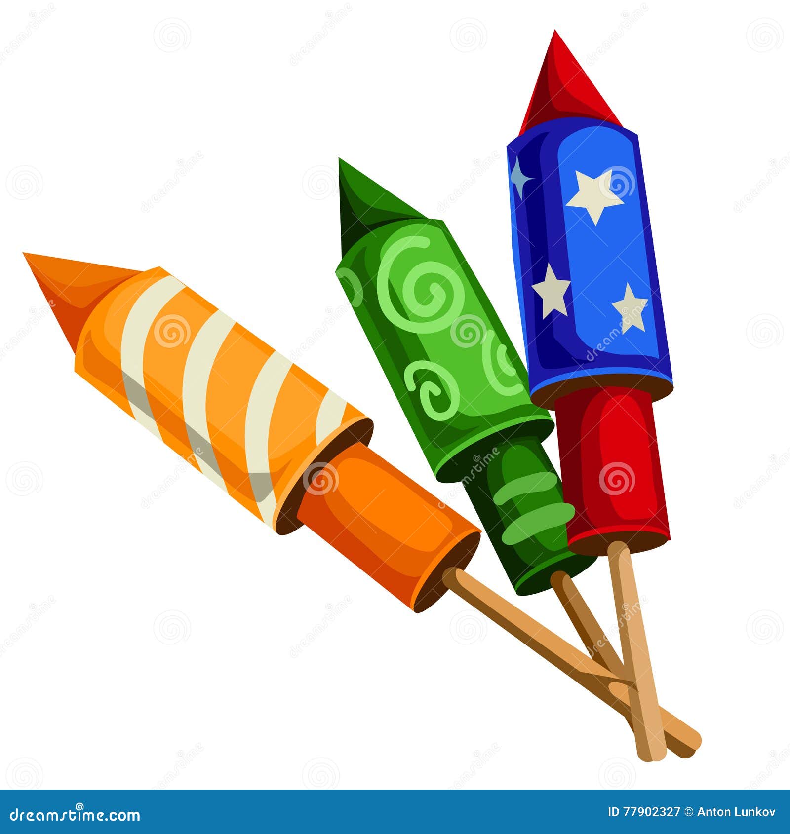 Firecrackers And Boy Vector Illustration | CartoonDealer.com #27422094