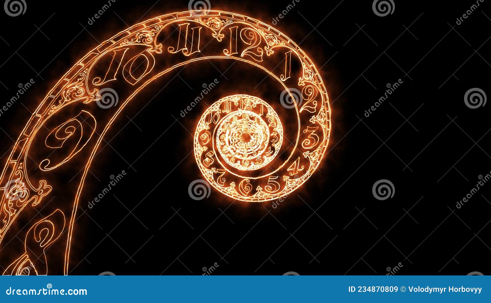 Fire Spiral Colorful Background. Volcano Vent, Hellfire Pattern Royalty ...