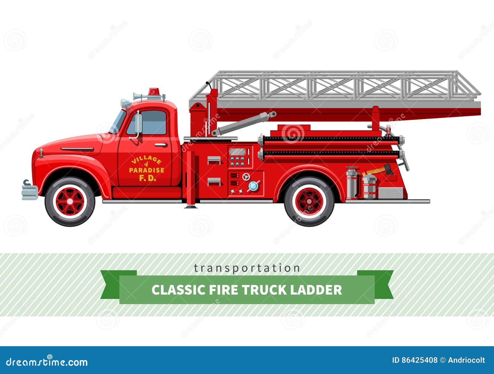 A Turntable Ladder Fire Truck Silhouette. Vector Illustration ...