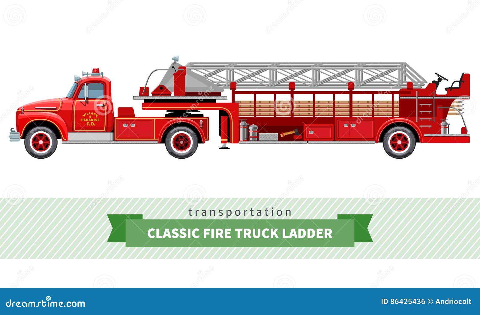 A Turntable Ladder Fire Truck Silhouette. Vector Illustration ...