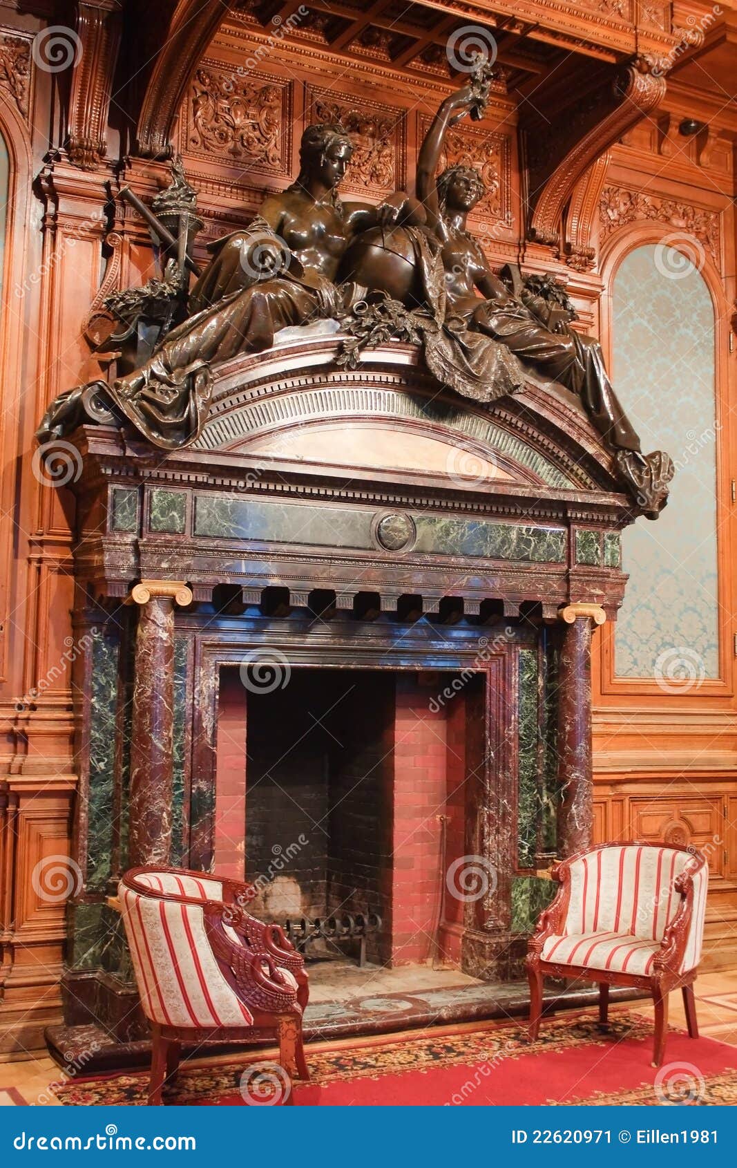 Classic Fireplace in the Polovtsov Mansion Stock Image - Image of ...
