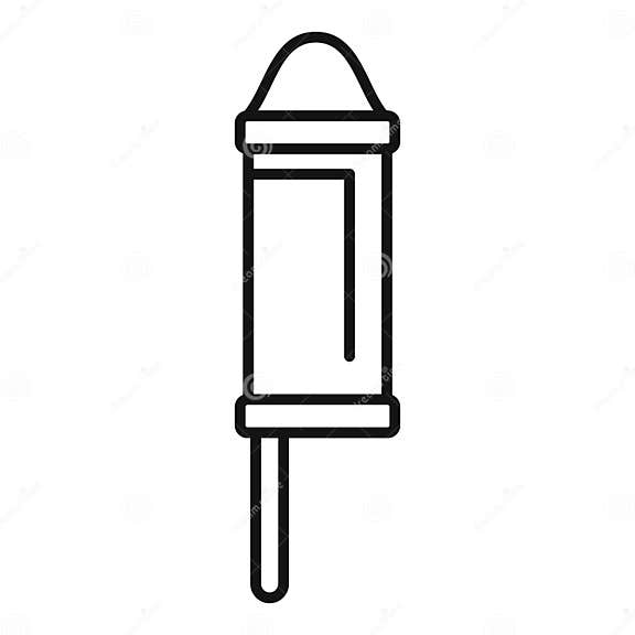 Classic Firework Rocket Exploding with a Stick Stock Illustration ...