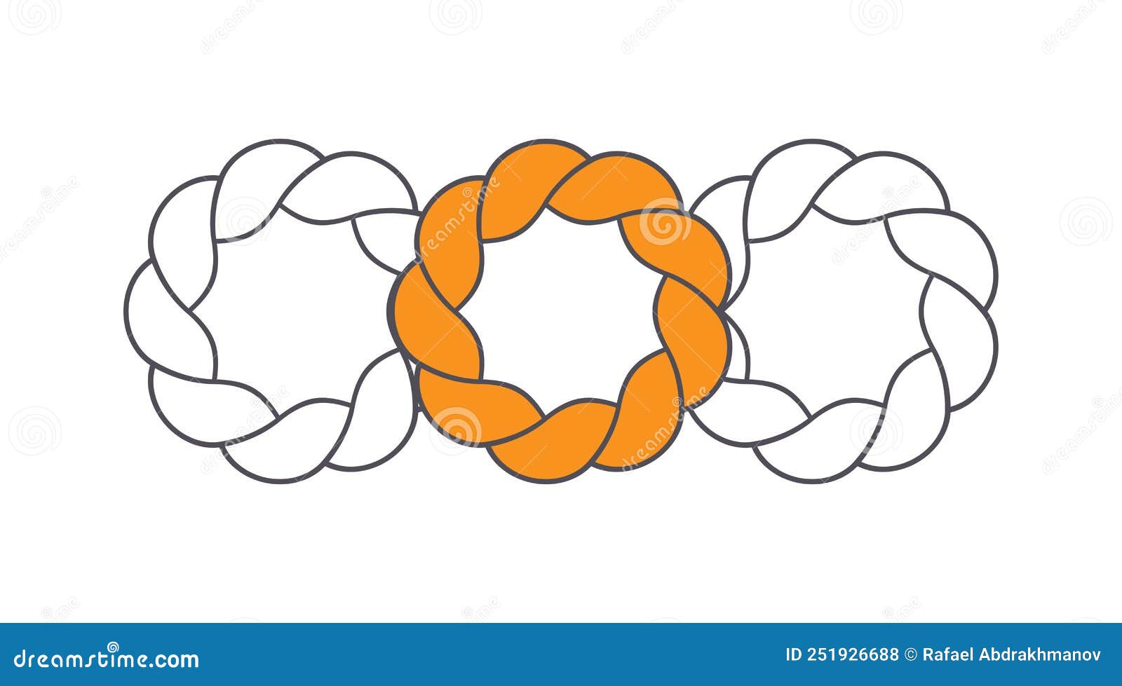 Classic Flat Circle Frame Twisted Rope Icon. Outline Marine Vector ...