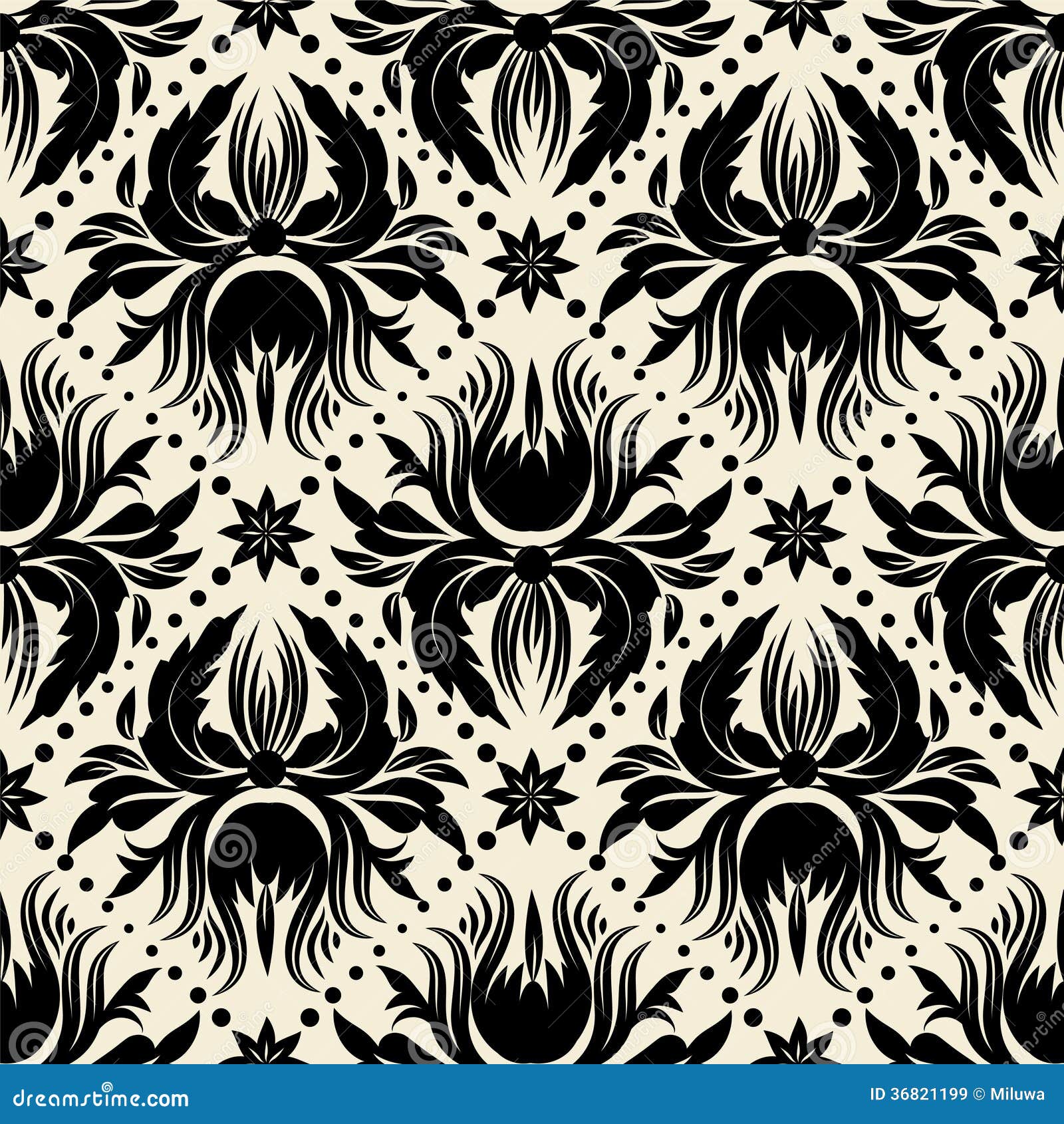 Classic floral pattern stock vector. Illustration of damask - 36821199