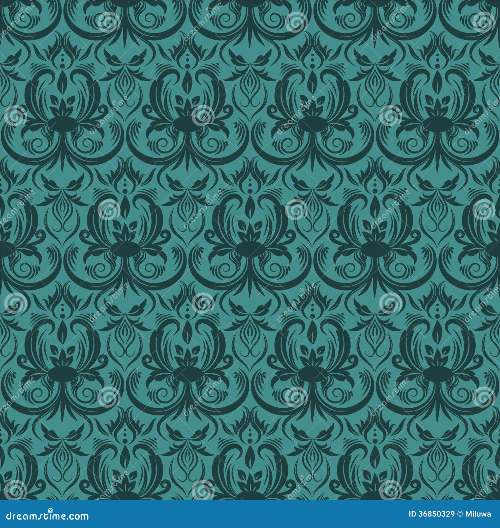 Classic floral pattern stock vector. Illustration of growth - 36850329