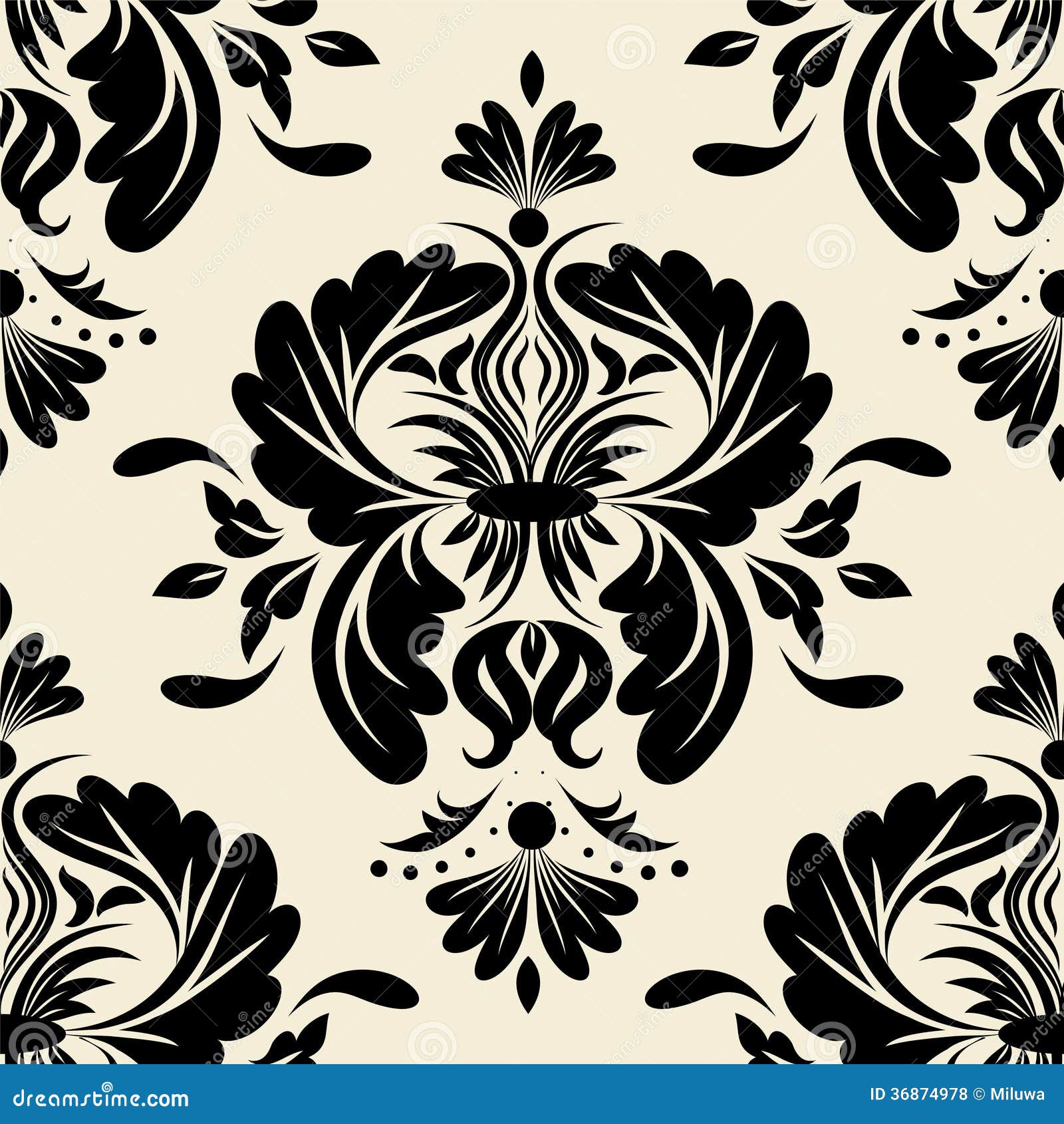 Classic floral pattern stock vector. Illustration of curtain - 36874978