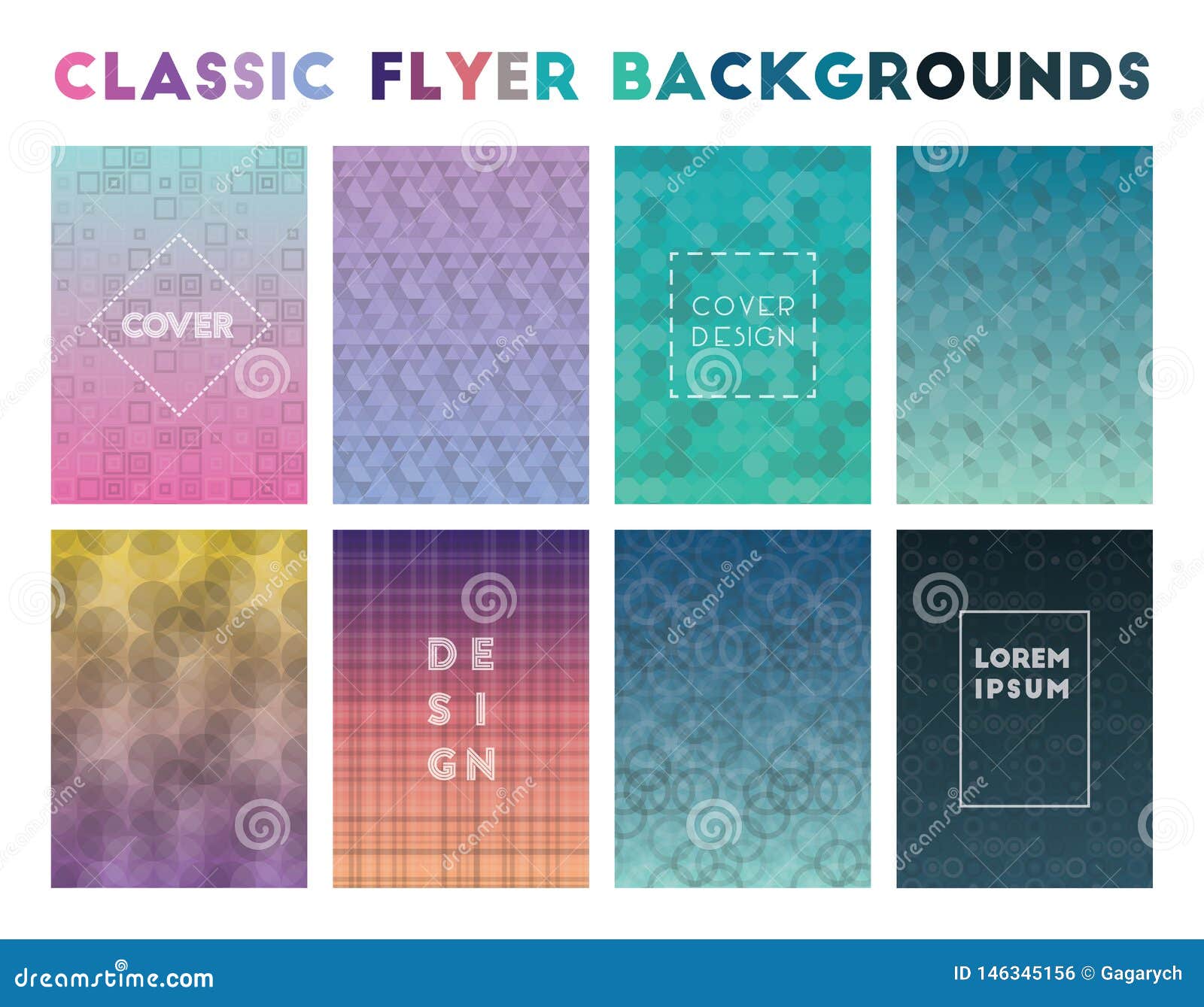 Classic Flyer Backgrounds. stock vector. Illustration of geometric ...
