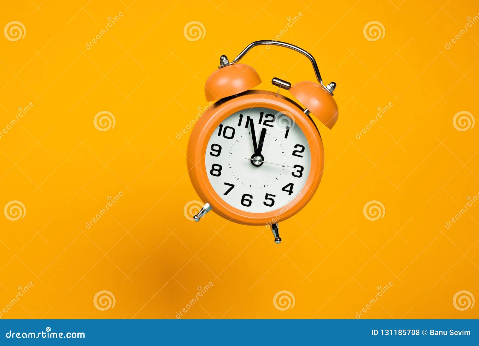 Classic Flying Orange Desktop Clock Stock Photo - Image of circle ...