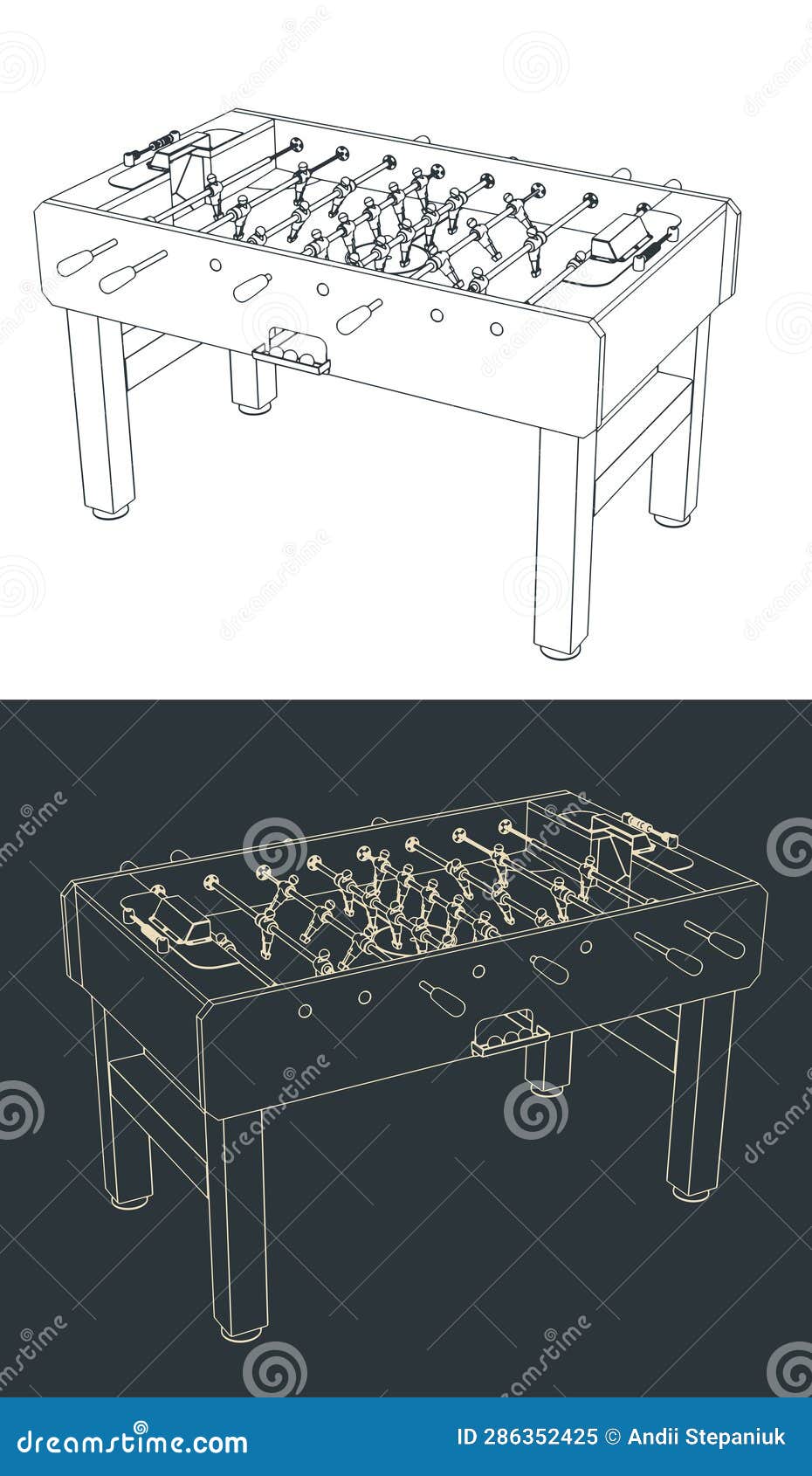 Classic Foosball Table Illustrations Stock Illustration - Illustration ...