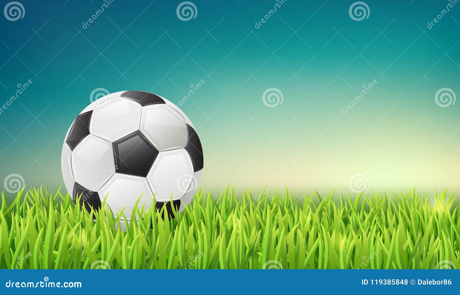 Classic Football on the Grass. Stock Vector - Illustration of vector ...