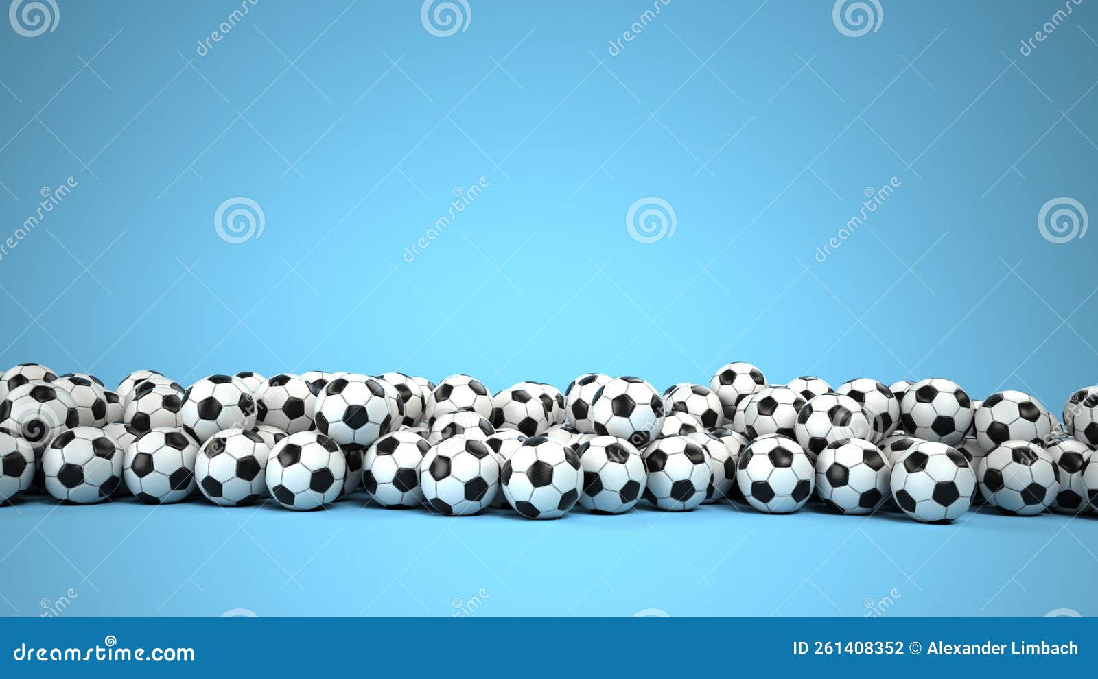 Classic Footballs Blue Background Stock Illustration - Illustration of ...