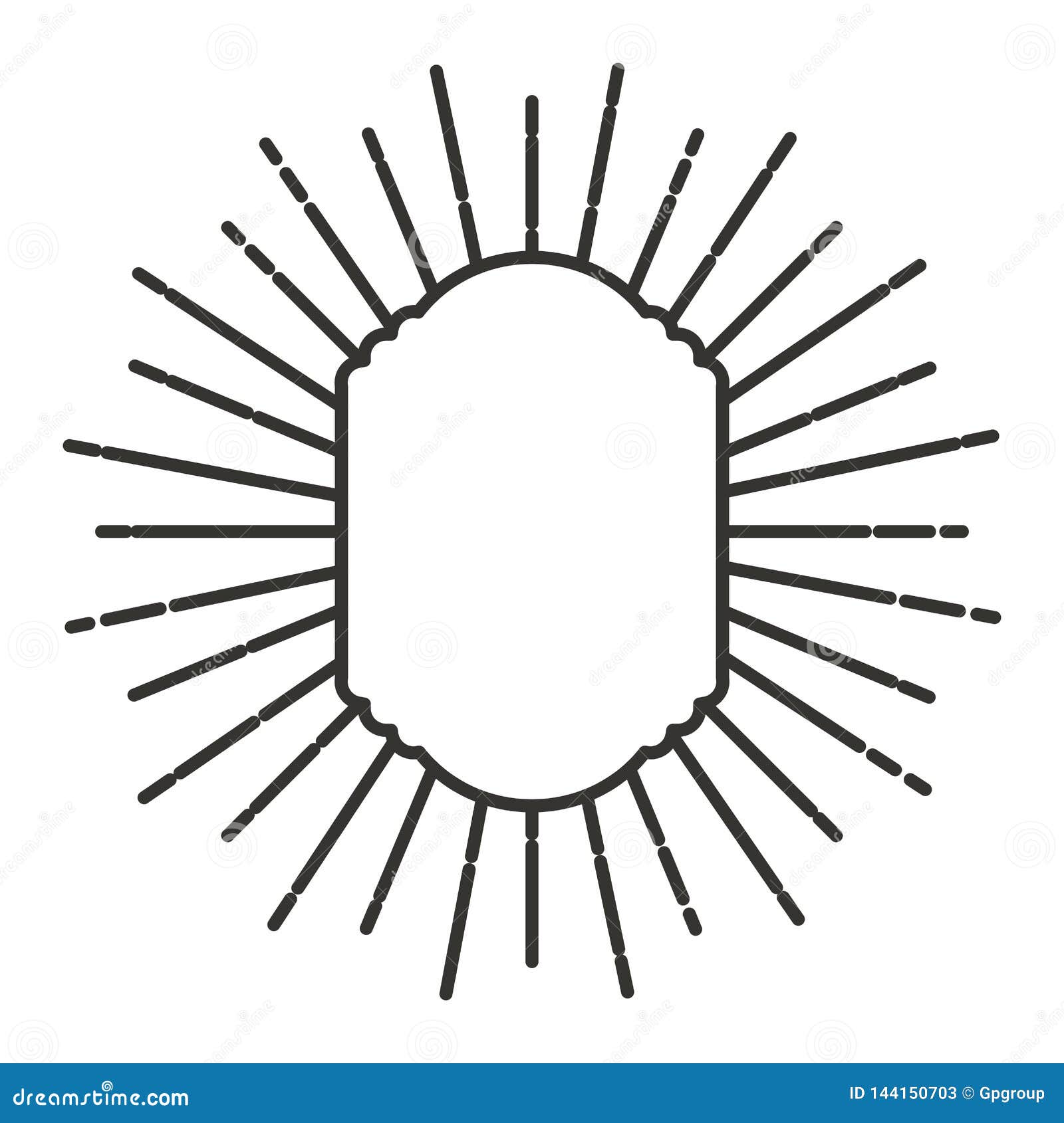Classic frame with burst stock vector. Illustration of label - 144150703