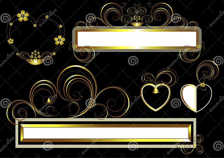 Classic Frame with the Decor of Golden Curves. Stock Vector ...