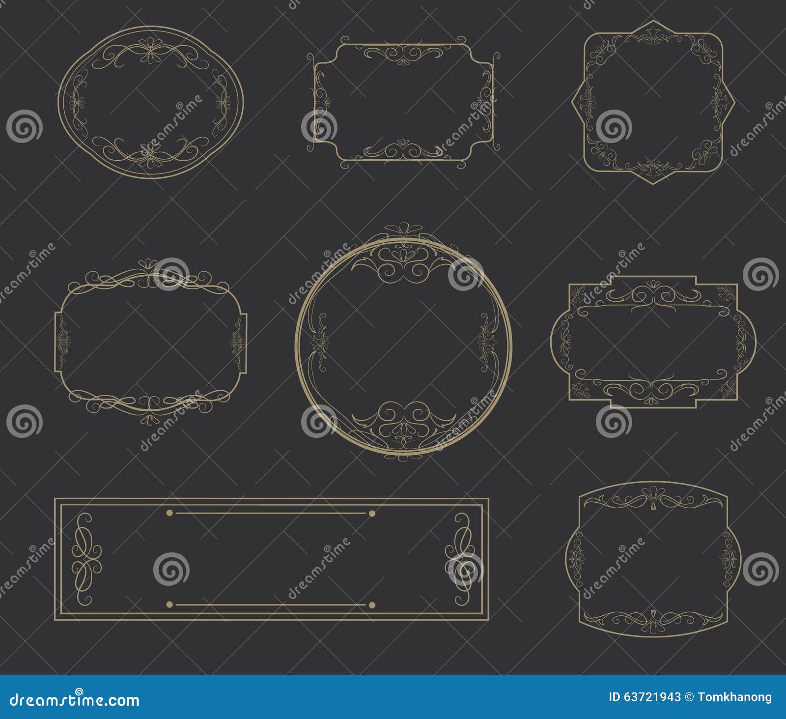 Classic Frames Vintage Element Vector Design Stock Vector ...