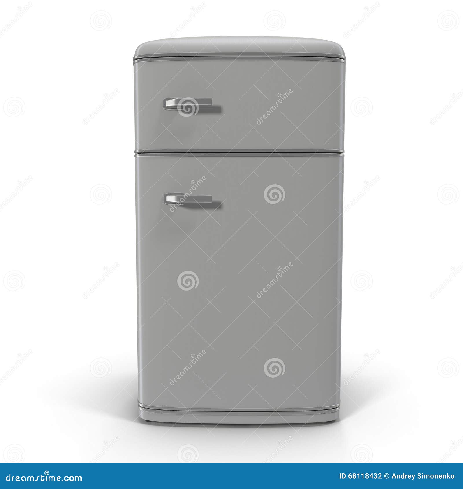 Classic Fridge. Isolated on White. Stock Illustration - Illustration of ...