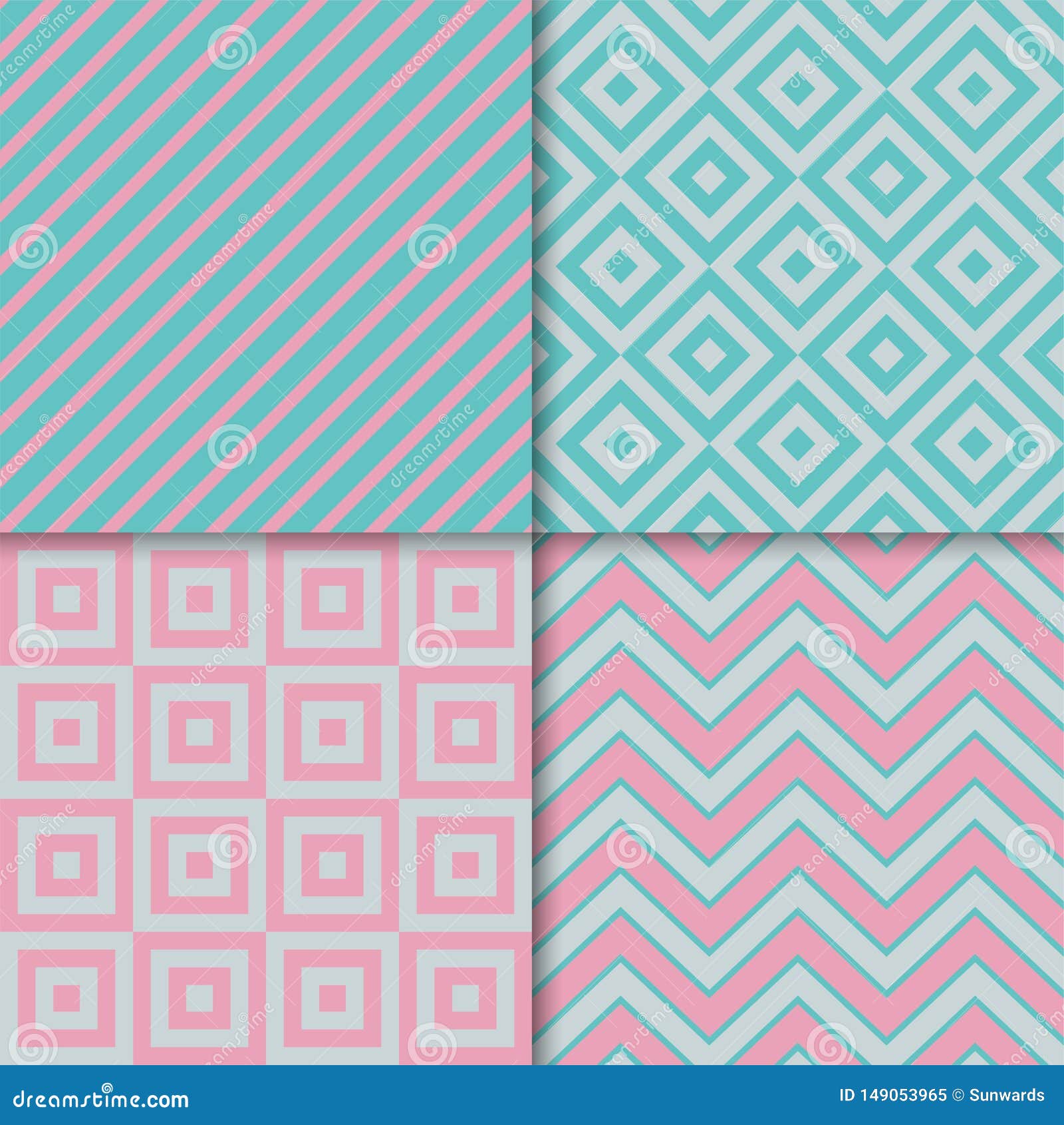 Classic Geometric Patterns Vector Set. Textile Fabric Prints, Geometric ...