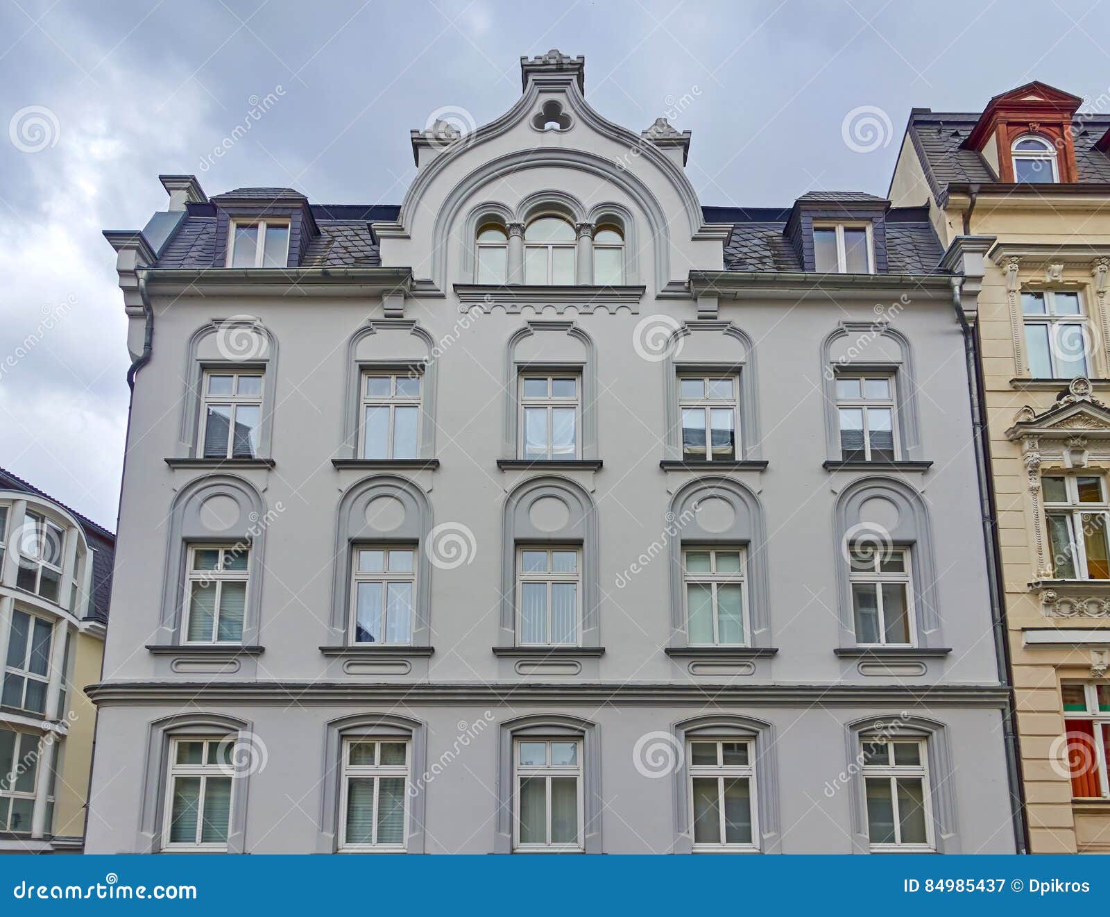Classic German Building Facade Stock Image - Image of apartment, real ...