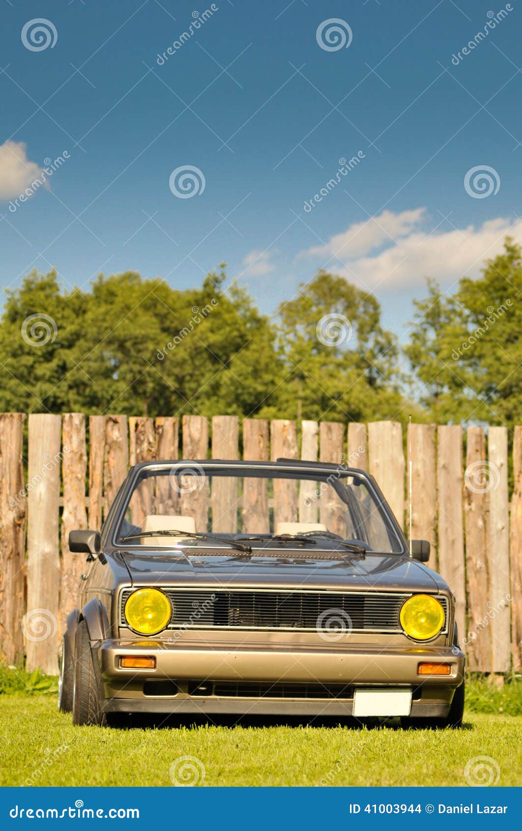 Classic German Car, Volkswagen Golf Stock Photo - Image of glass ...