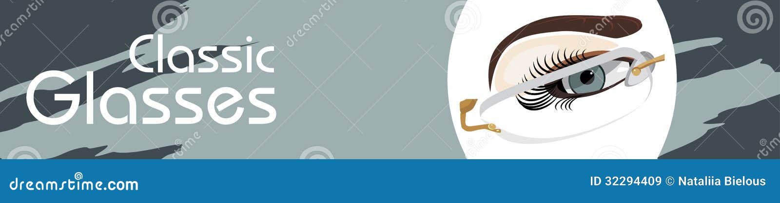 Classic Glasses. Banner for Design Stock Vector - Illustration of ...