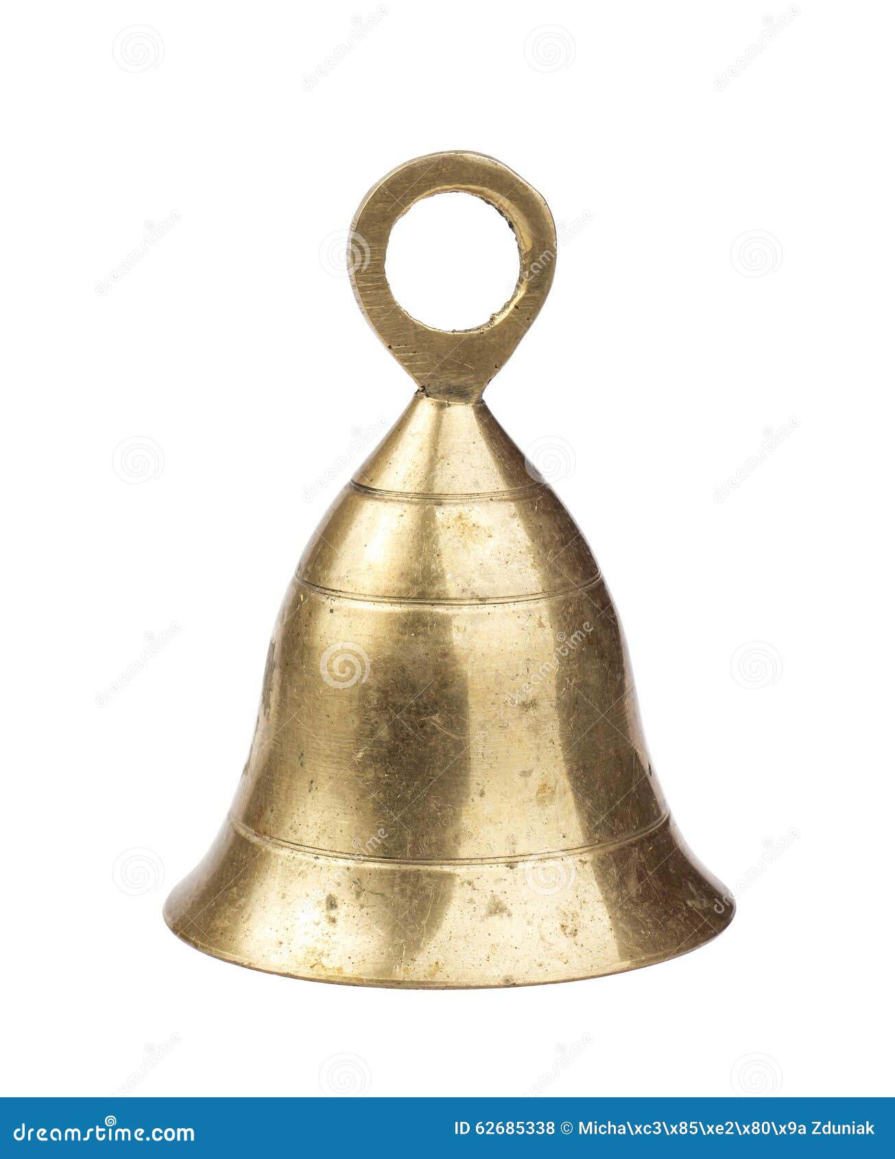 Classic Gold Bell on a White Stock Photo - Image of decoration, path ...