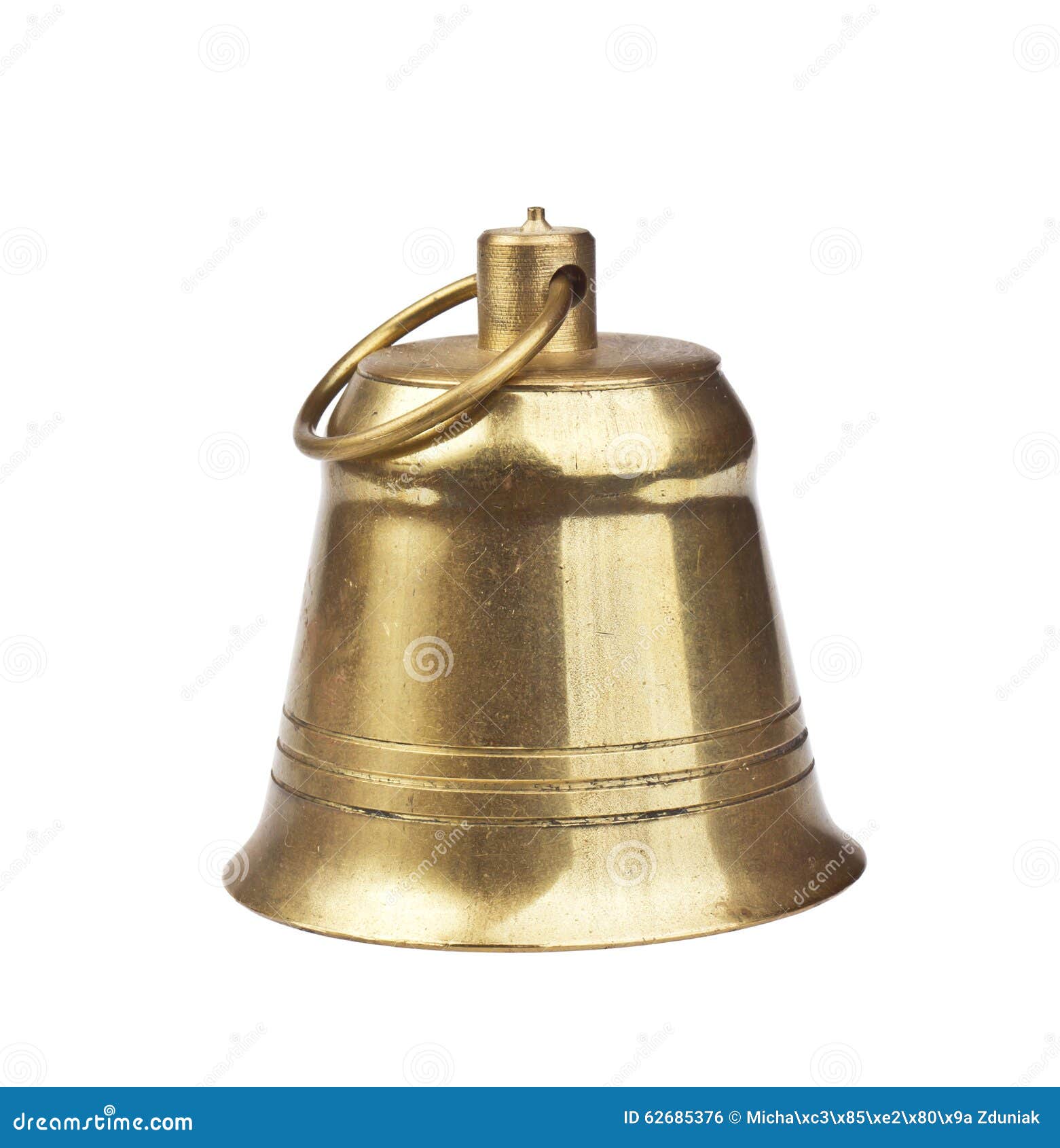 Classic Gold Bell on a White Stock Photo - Image of background, golden ...