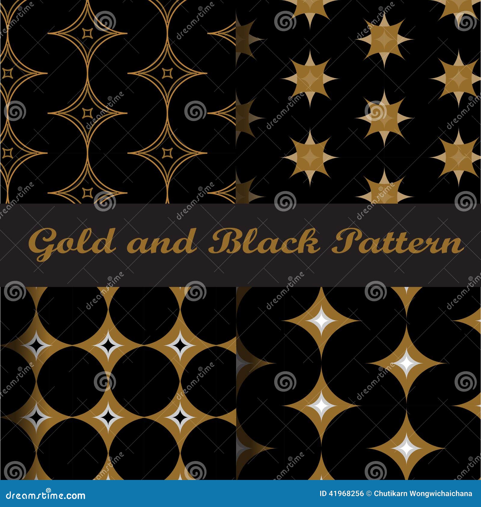 Classic Gold and Black Pattern Stock Vector - Illustration of curve ...