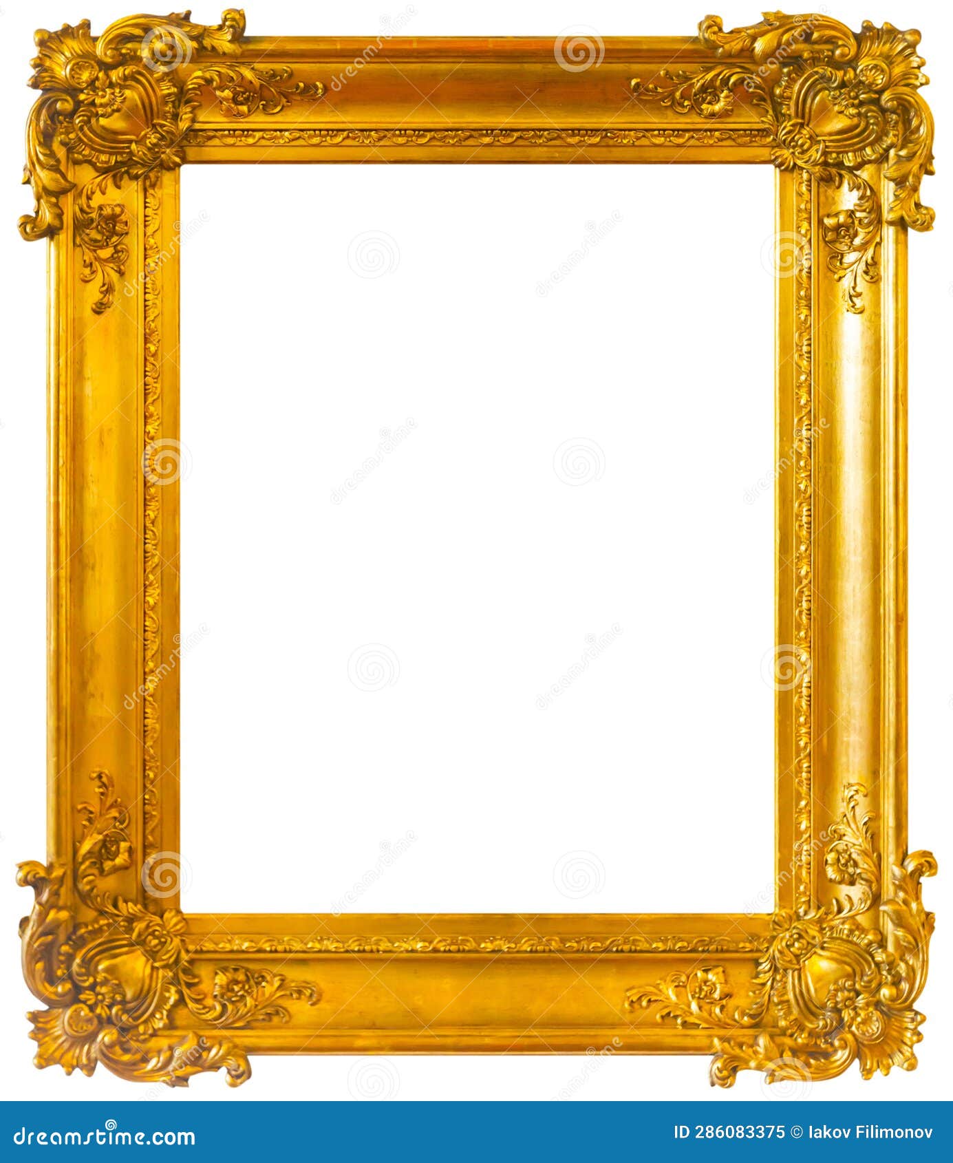 Classic gold picture frame stock image. Image of empty - 286083375