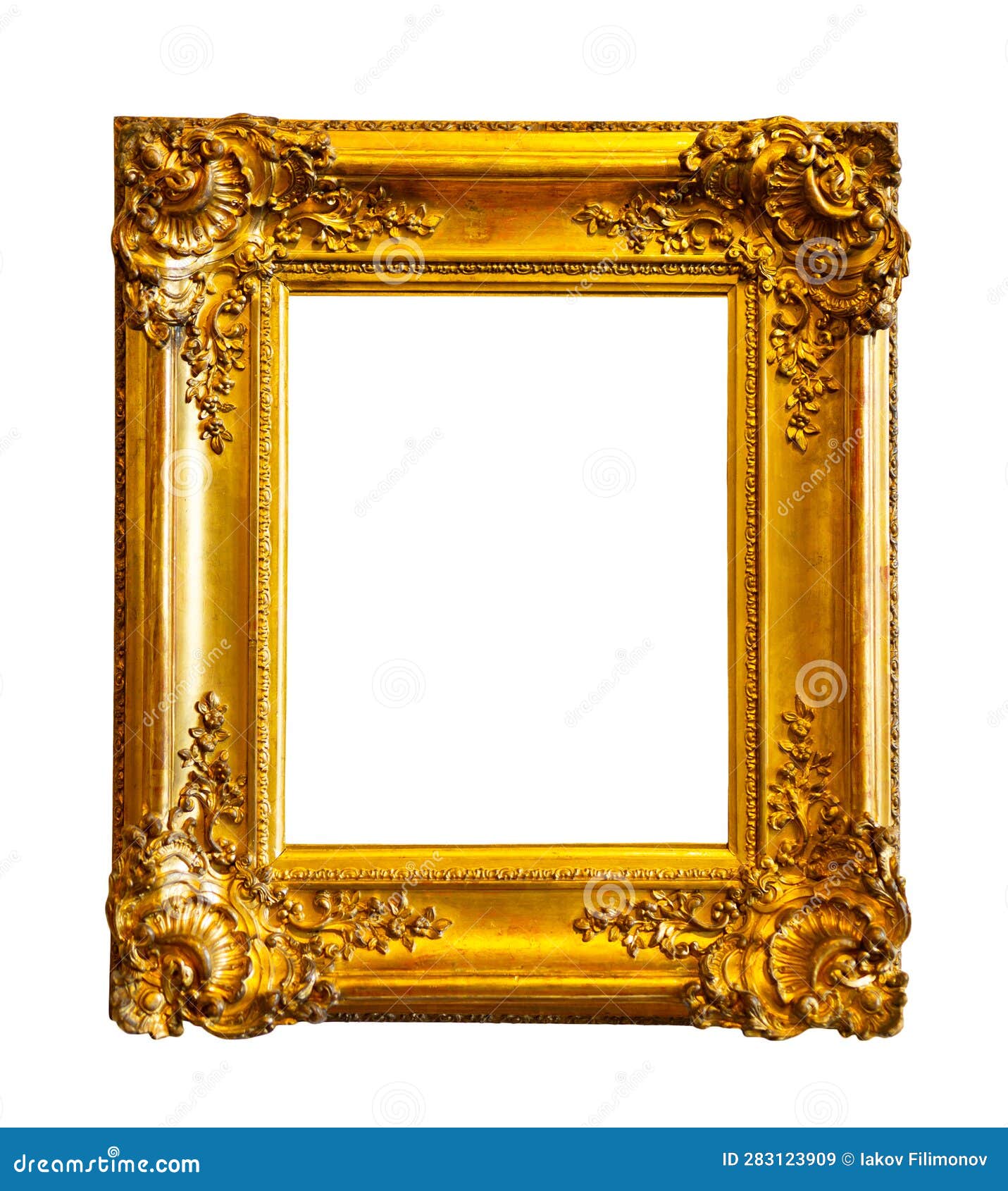 Classic gold picture frame stock image. Image of gild - 283123909