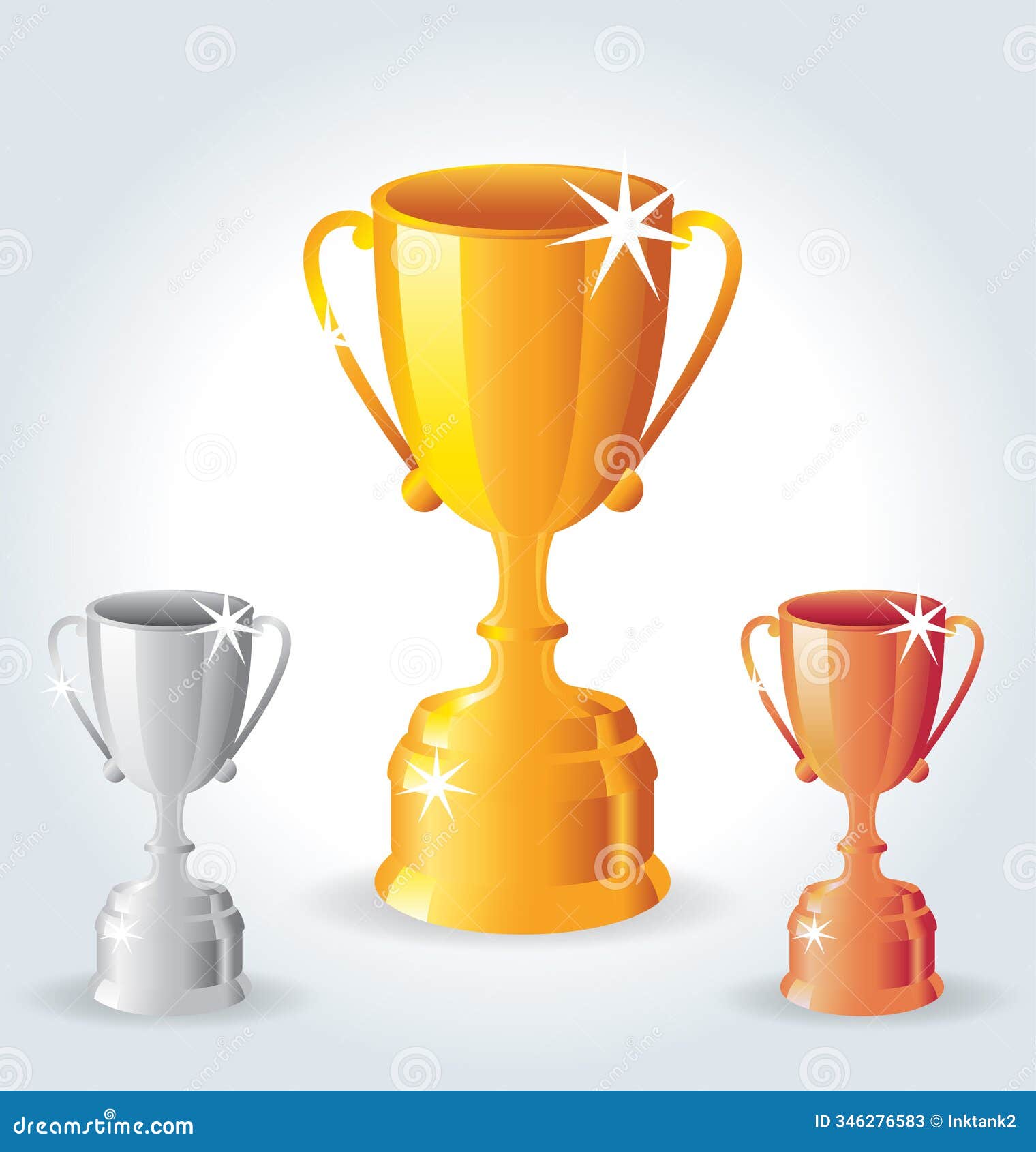 Classic Gold Silver and Bronze Trophy Set Stock Vector - Illustration ...