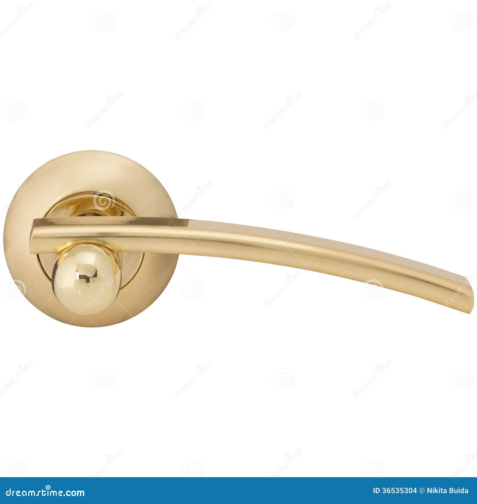 Classic Golden Door Handle Side View Stock Photo - Image of handle ...