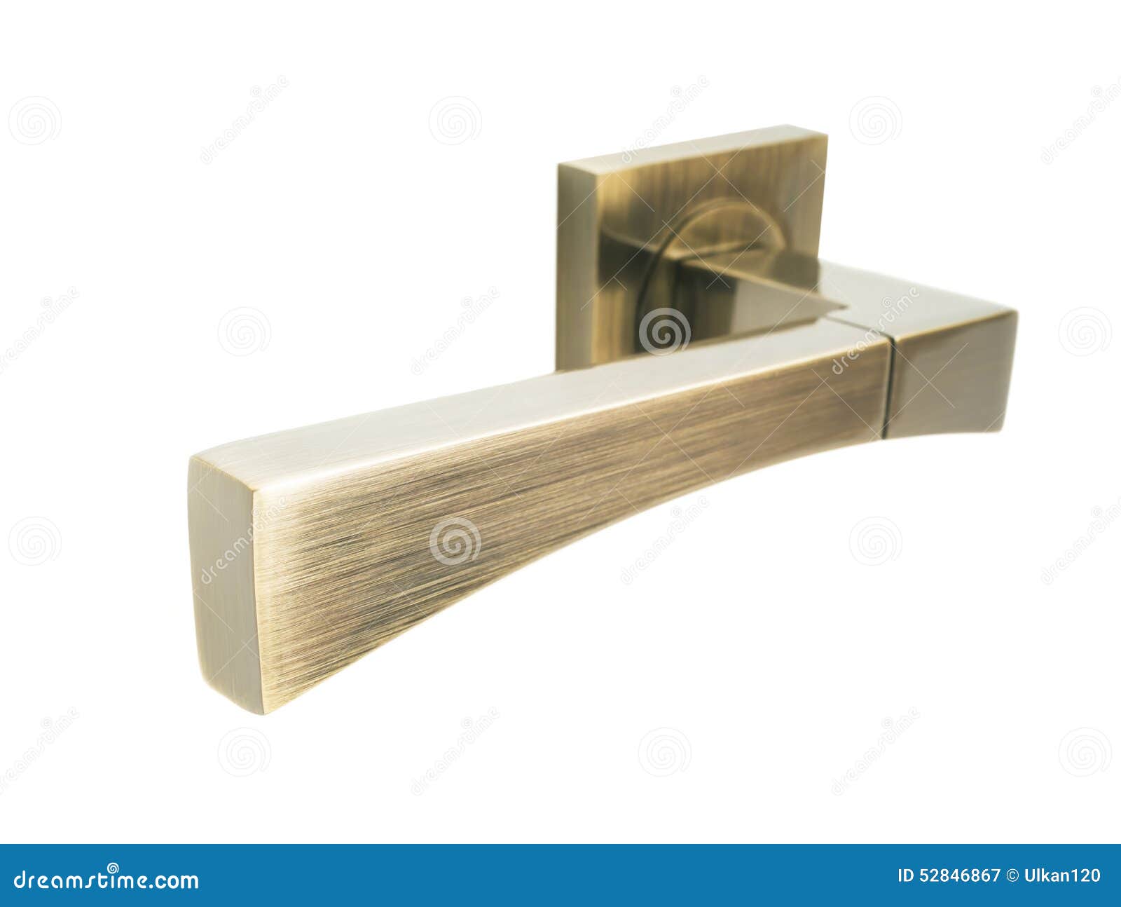 Classic Golden Door Handle Side View Isolated on White Stock Image ...
