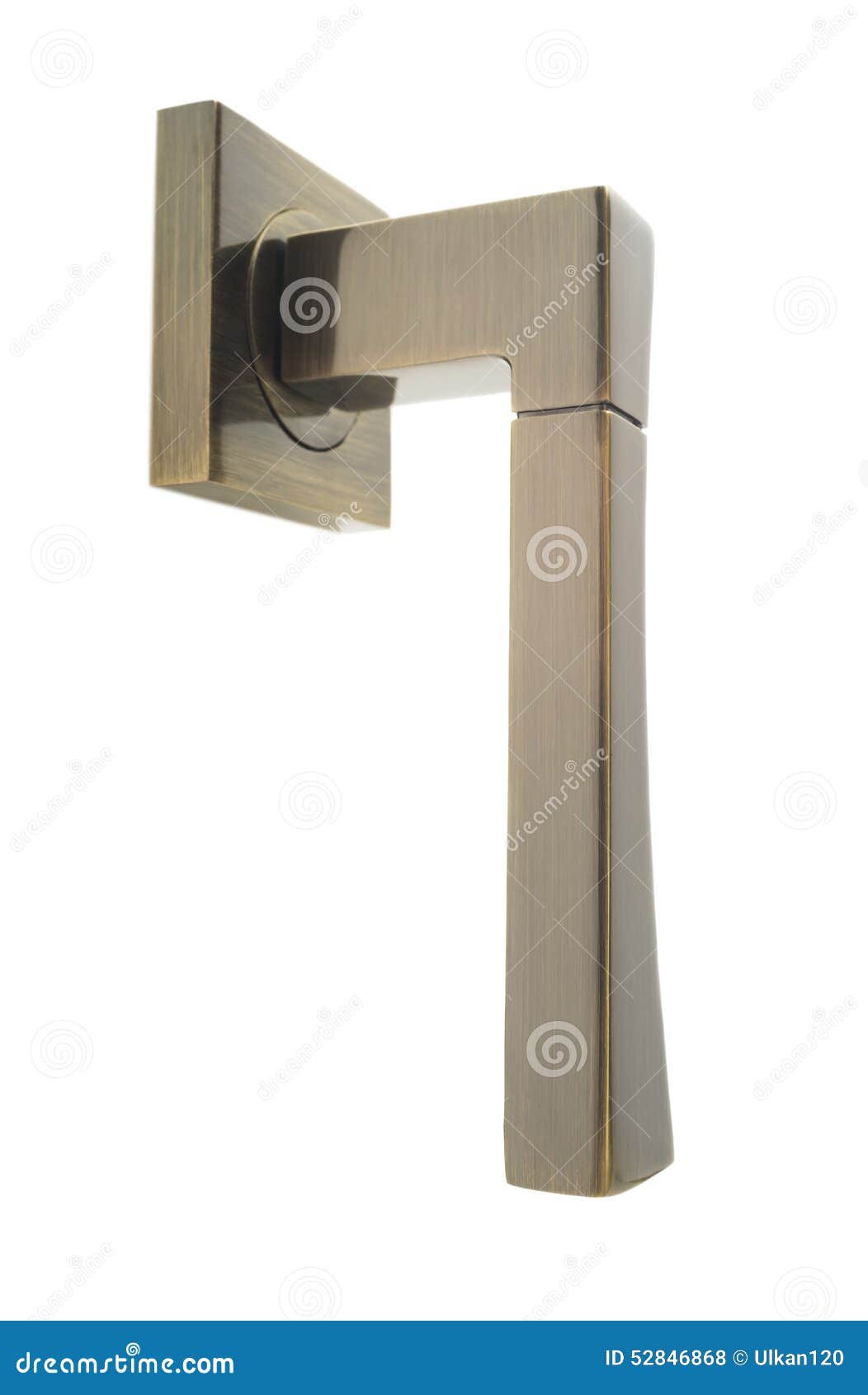 Classic Golden Door Handle Side View Isolated on White Stock Photo ...