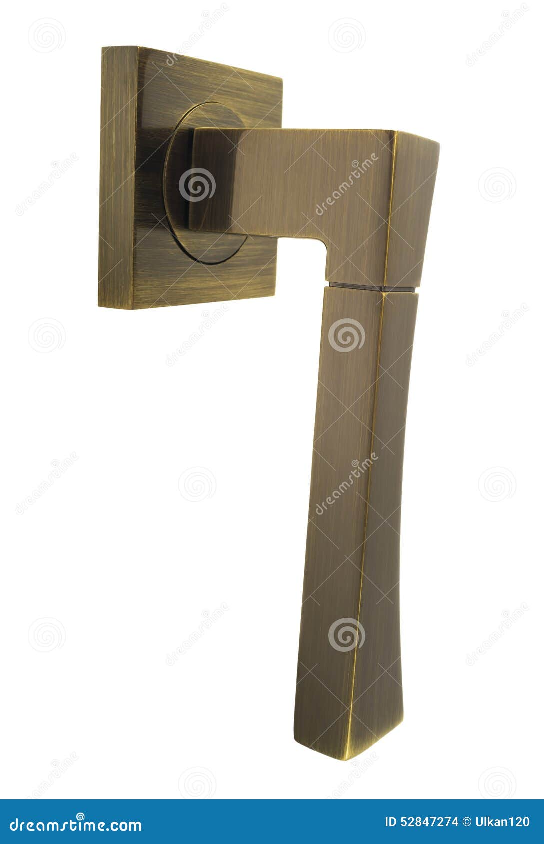 Classic Golden Door Handle Side View Isolated on White Stock Photo ...