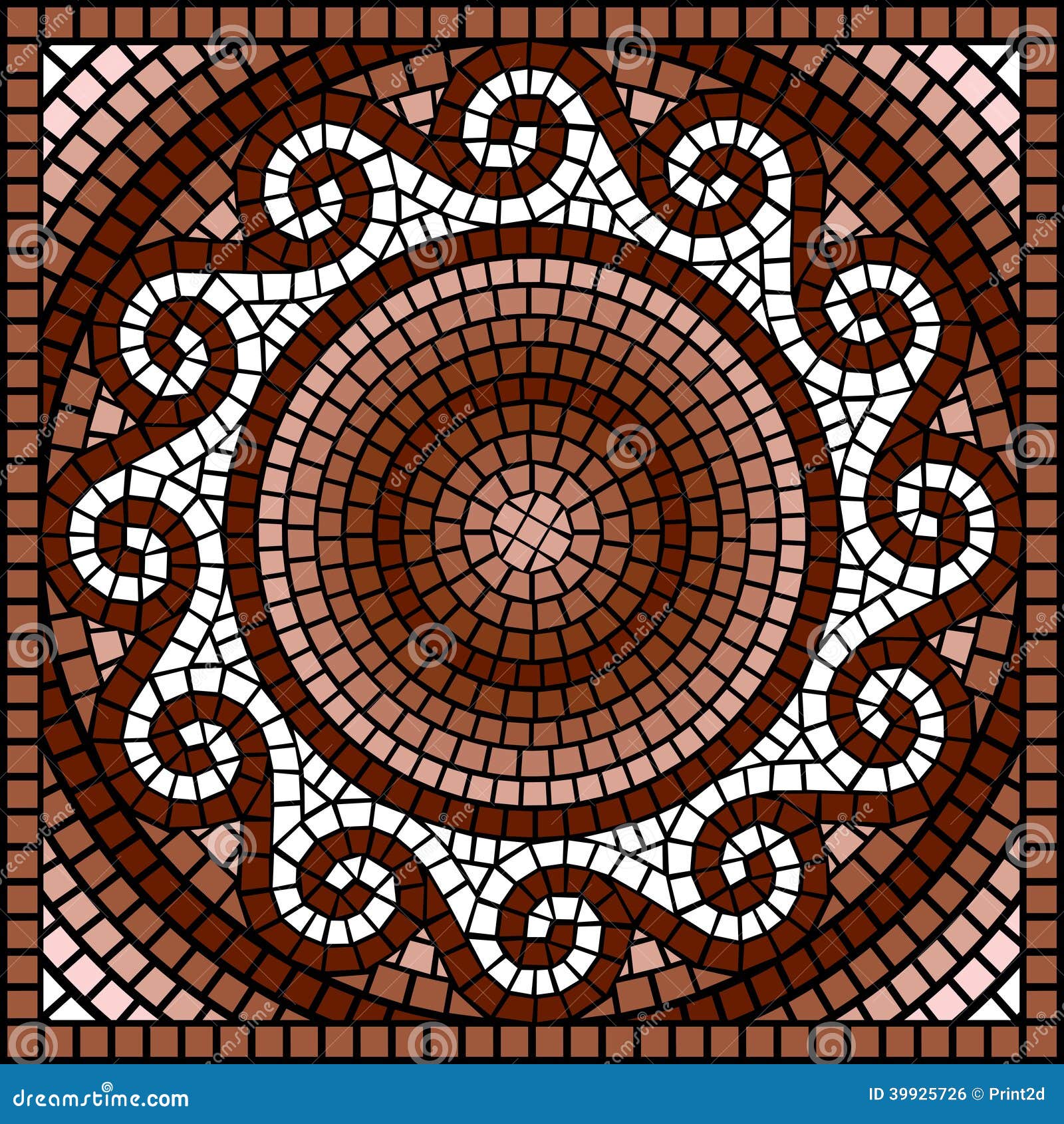 Classic Greek mosaic stock illustration. Illustration of circle - 39925726
