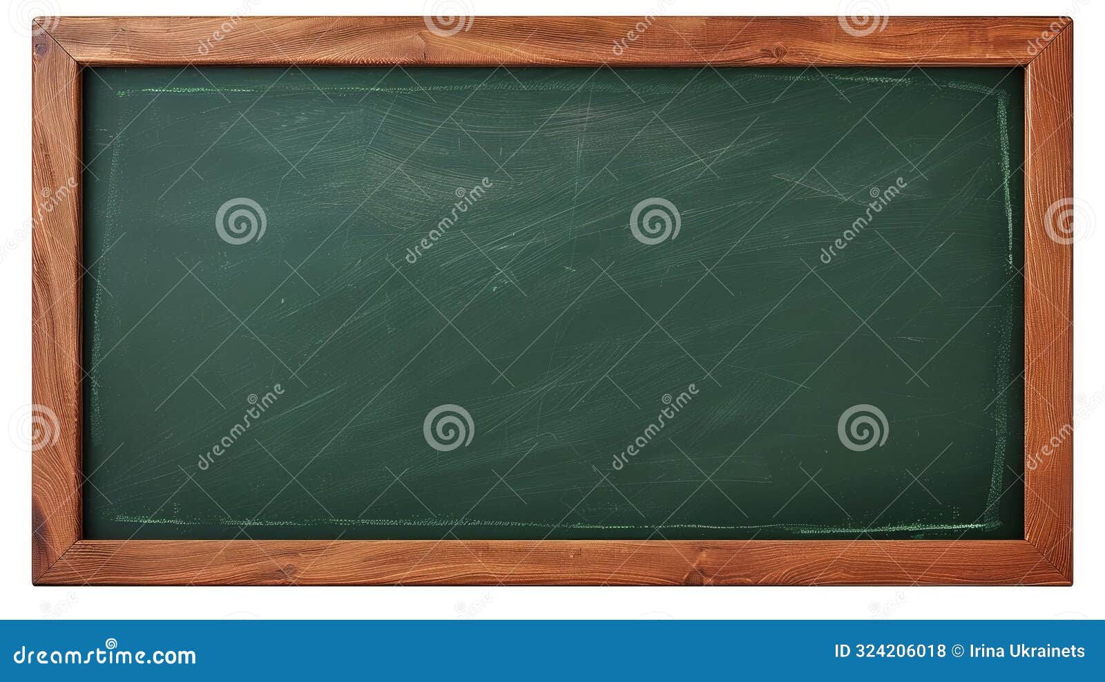 Classic Green Chalkboard with Wooden Frame. Empty Slate Board for ...