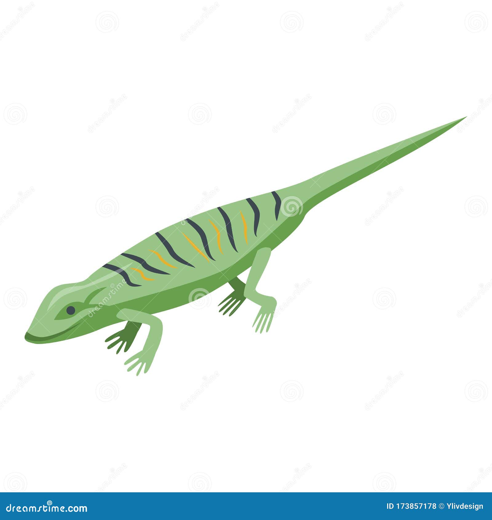 Classic Green Lizard Icon, Isometric Style Stock Vector - Illustration ...
