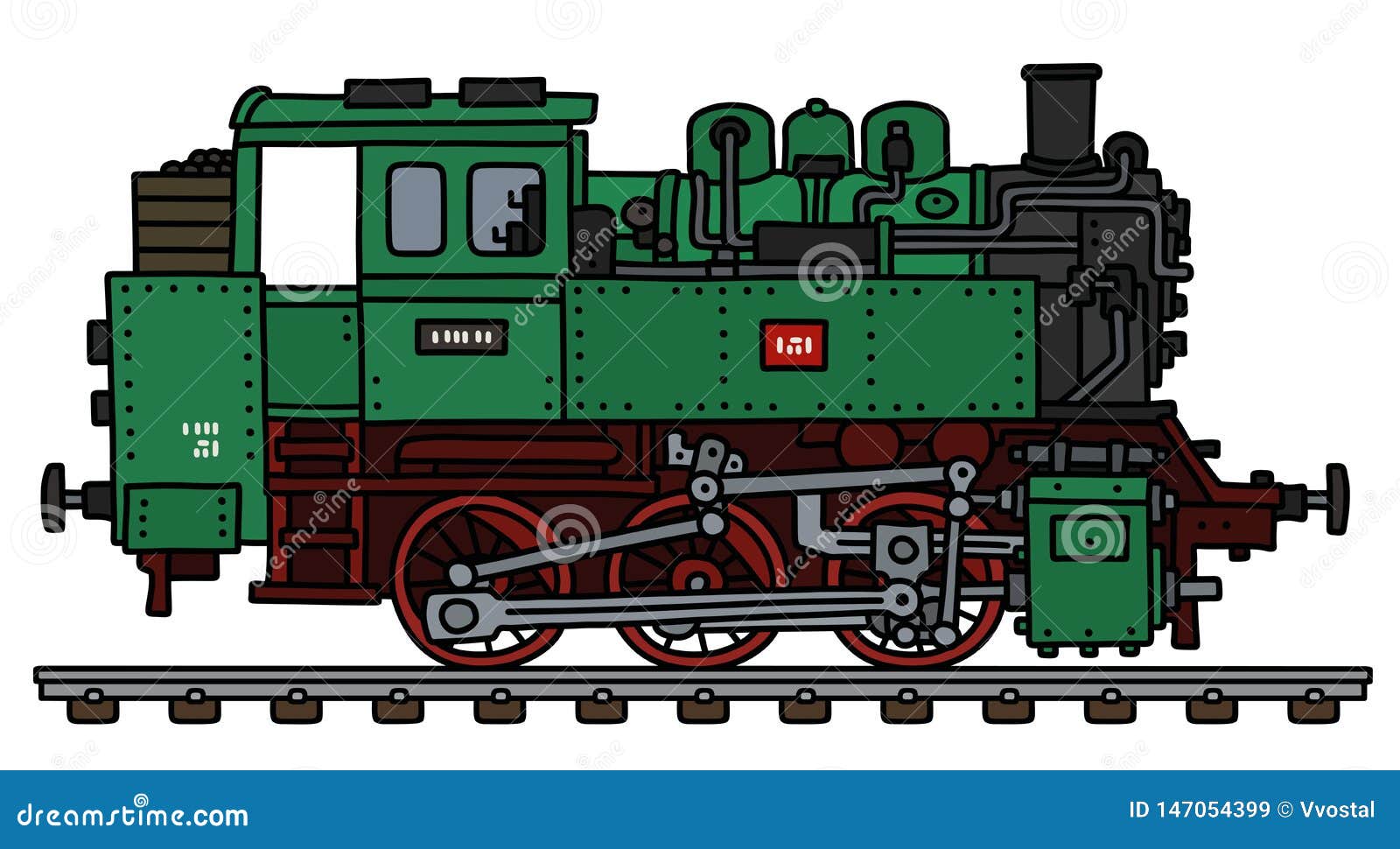 The Classic Green Tank Engine Locomotive Stock Vector - Illustration of ...