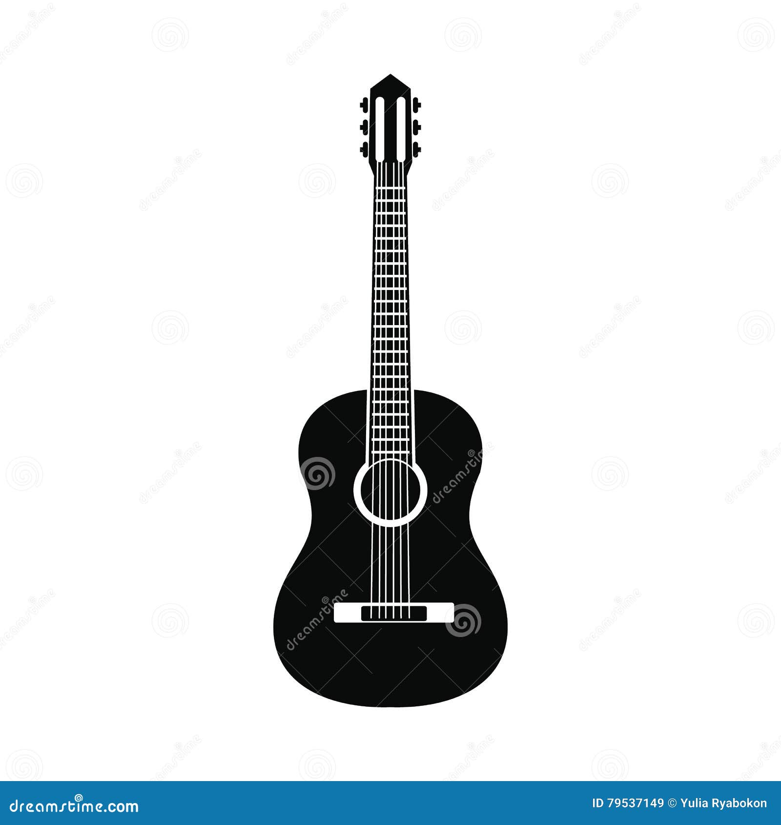 Classic Guitar Icon, Simple Style Stock Vector - Illustration of ...