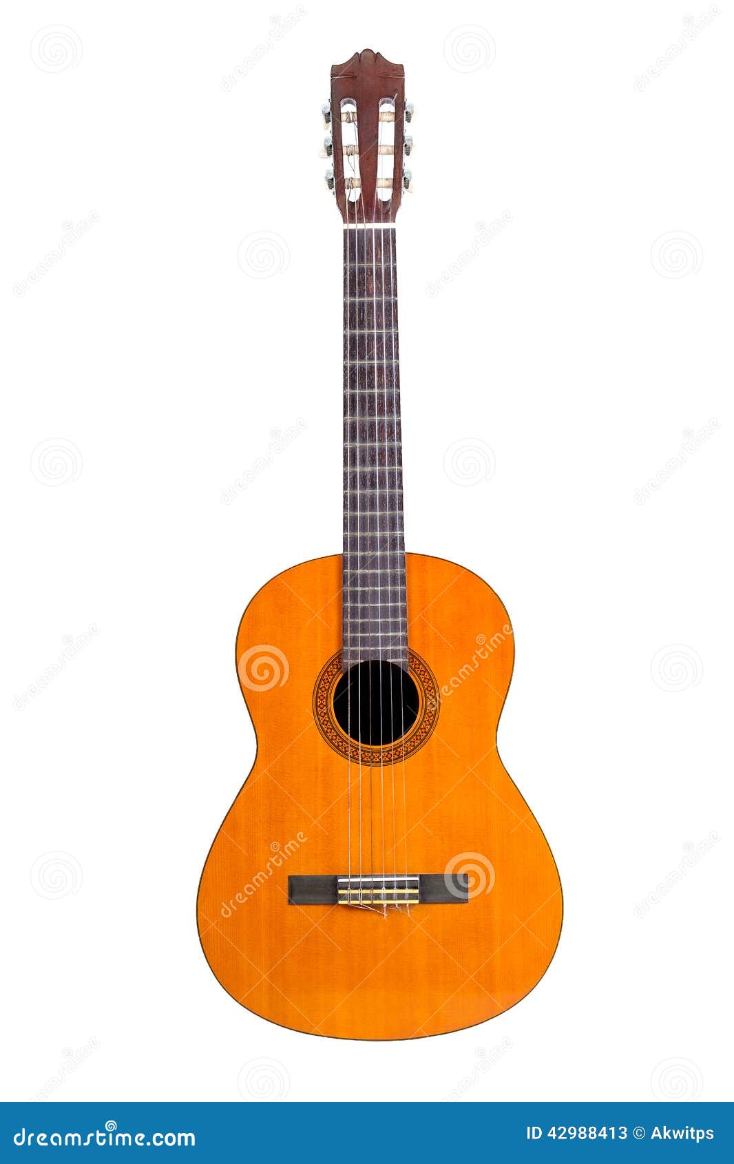 Classic Guitar Isolated on White Stock Image - Image of instrument ...