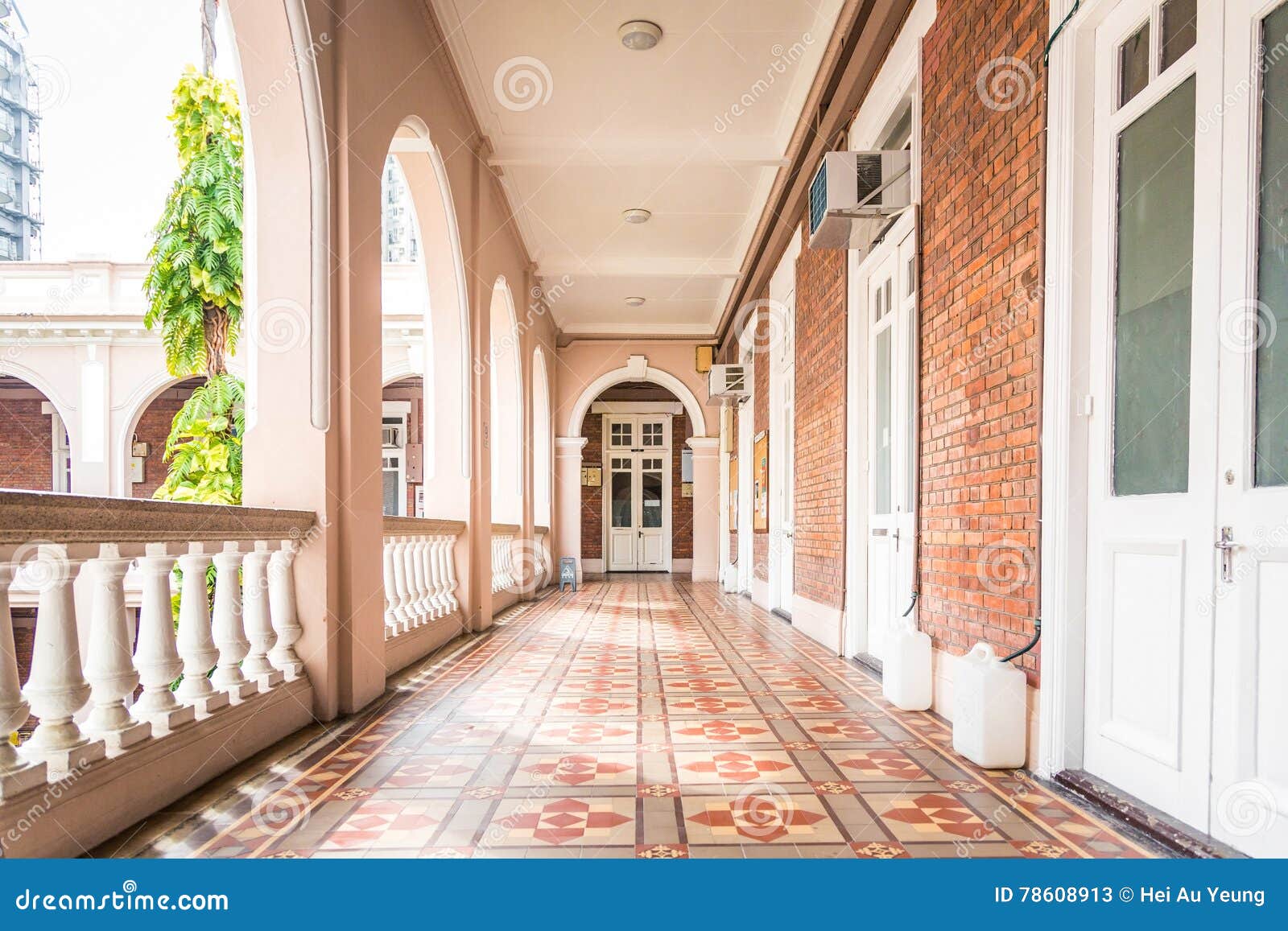 Classic Hallway of an University Stock Image - Image of corridor ...