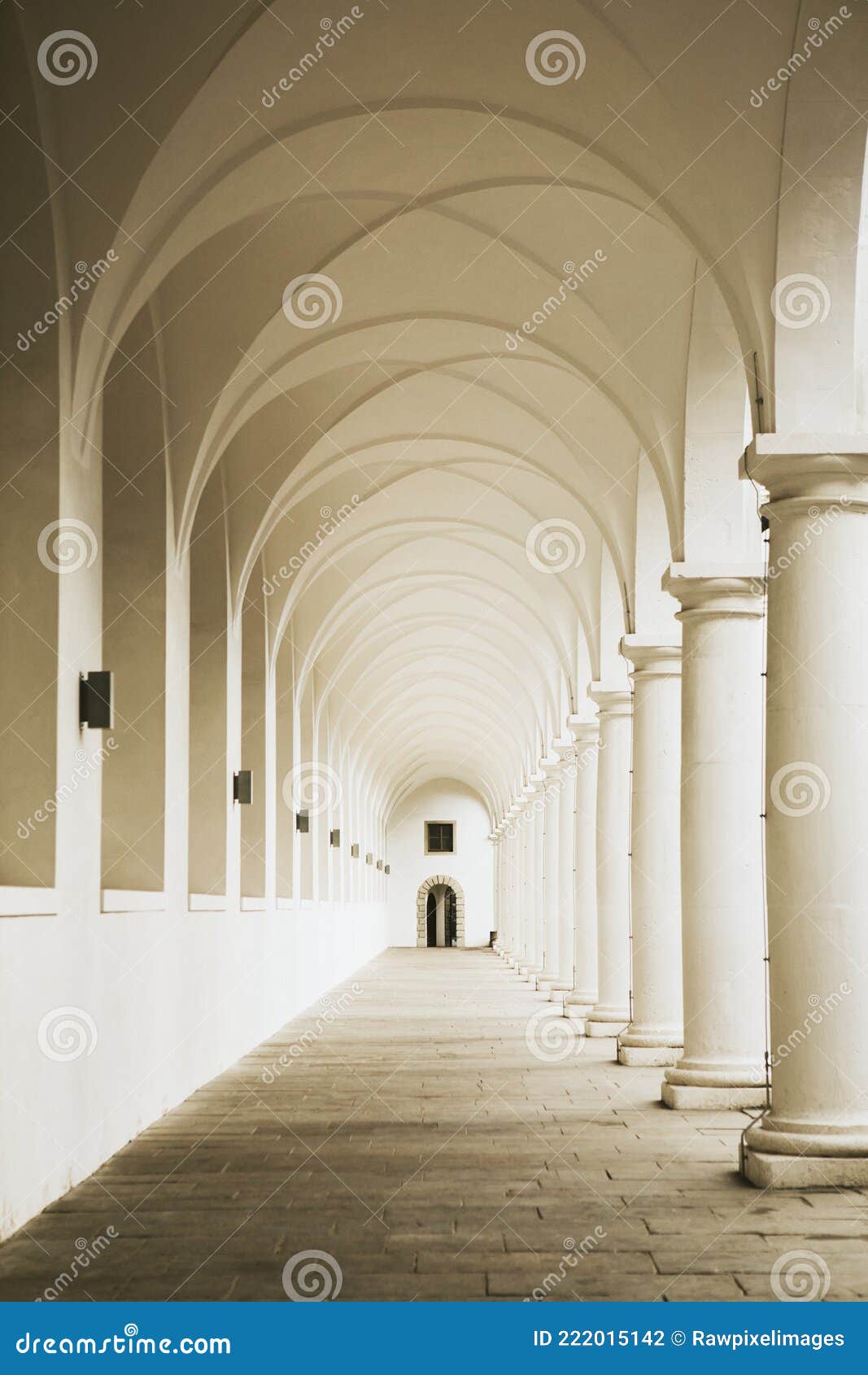 Classic Hallway with White Columns Stock Photo - Image of exterior ...