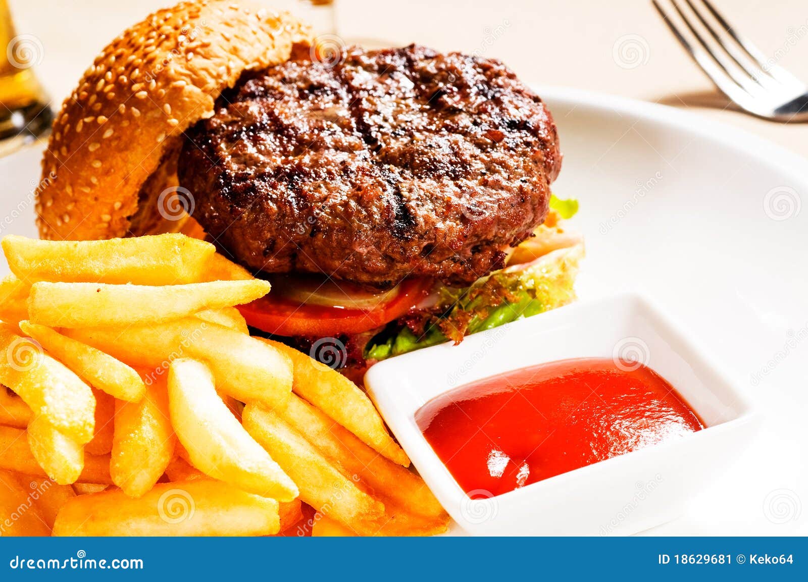 Classic hamburger sandwich stock image. Image of french - 18629681