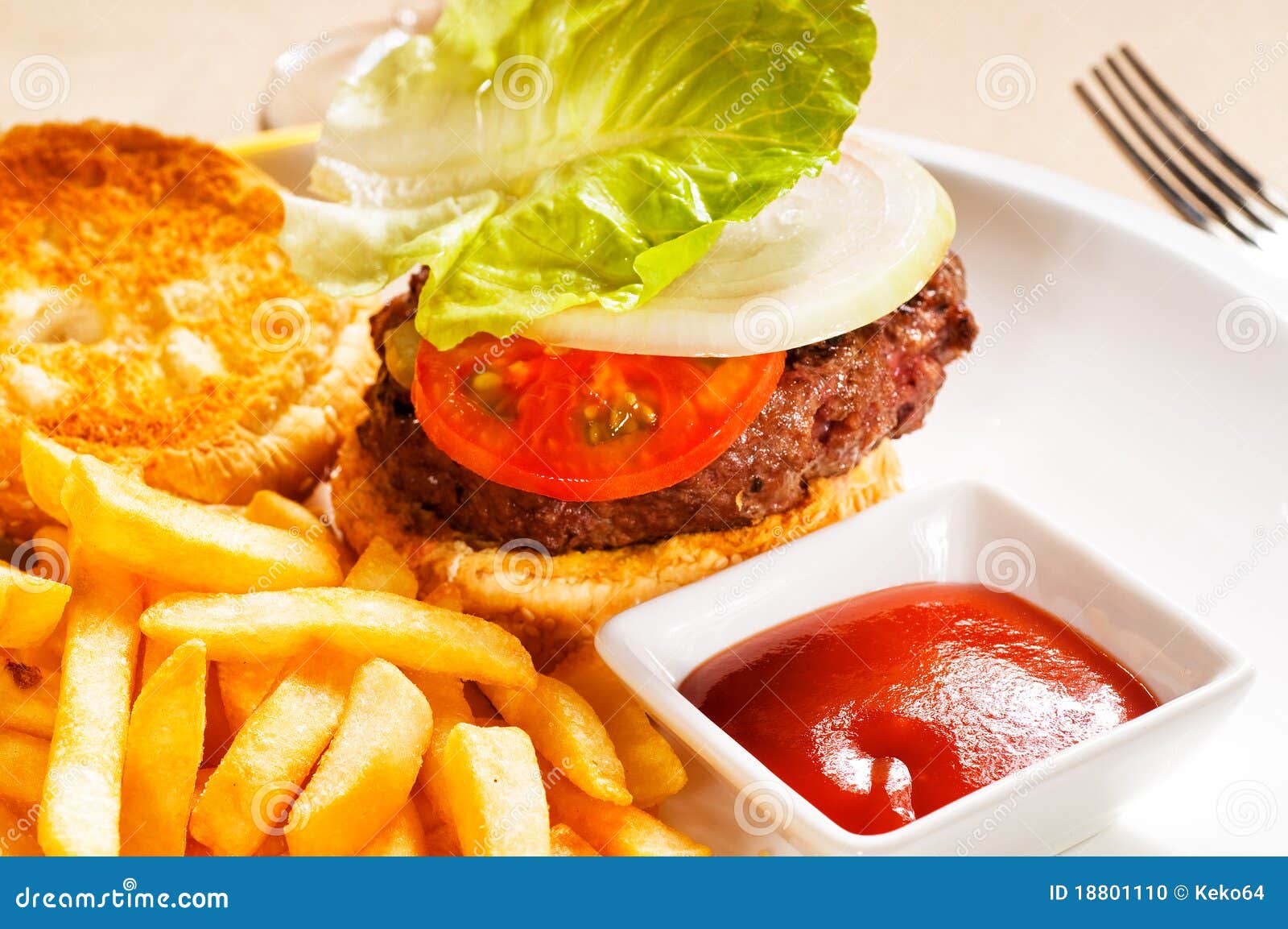 Classic hamburger sandwich stock photo. Image of meat - 18801110