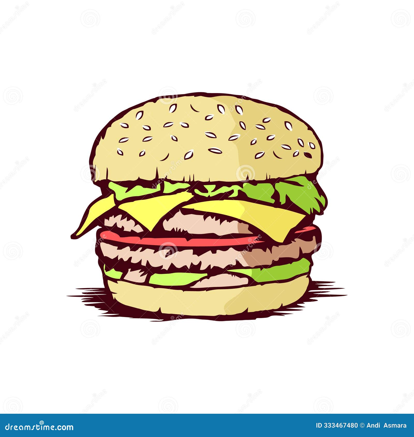 Classic Hand Drawing Burger Illustration Stock Illustration ...