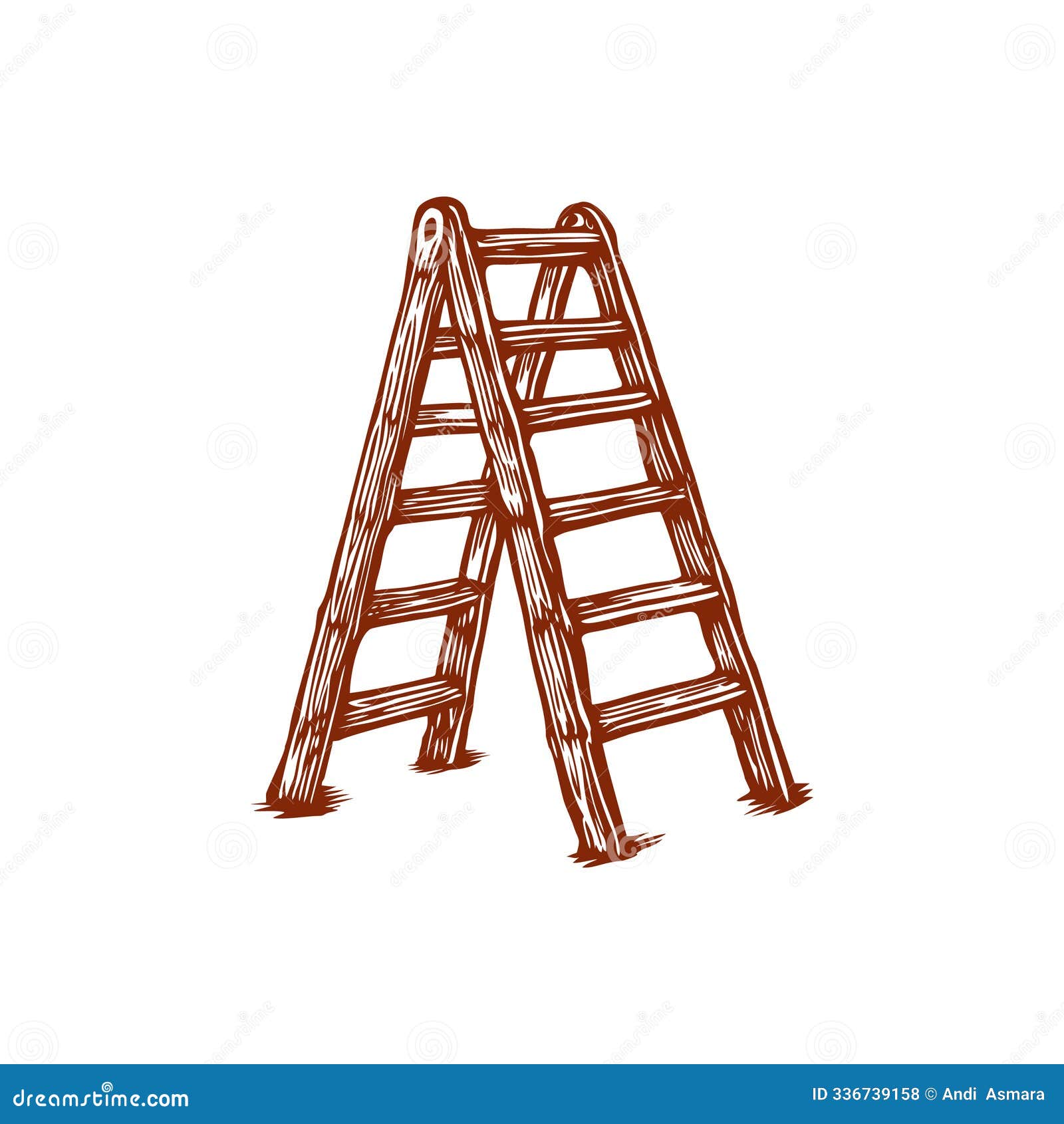 Classic Hand Drawing Ladder Illustration Stock Illustration ...